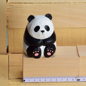 Handcrafted Wooden Panda Figurine - Etsy