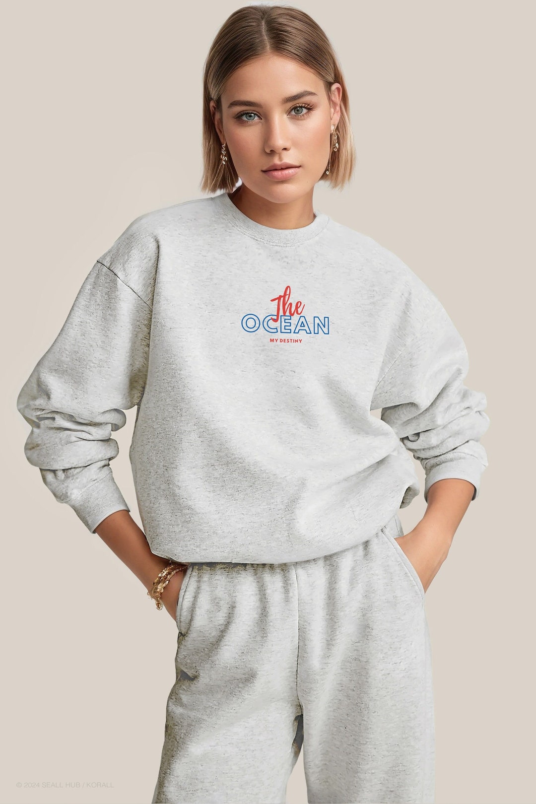 The Ocean, My Destiny Sweatshirt Embrace the Call of the Sea Coastal ...