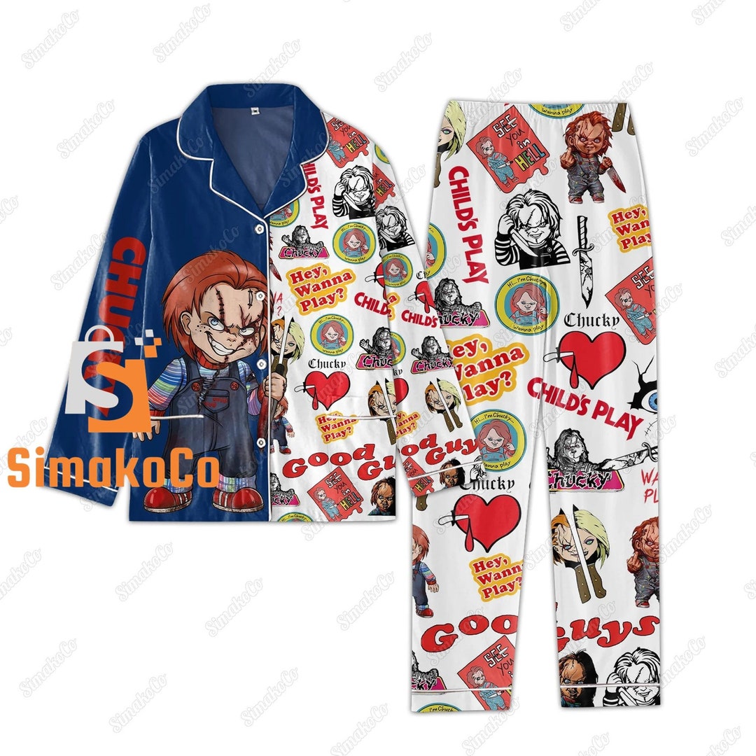 Chucky Pajamas Set, Chucky Shirt, Chucky Pajamas, Chucky Gift, Horror ...