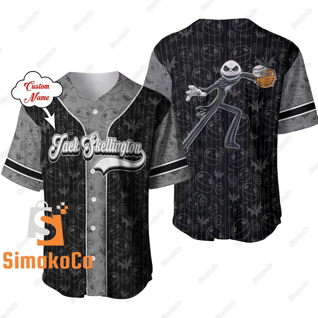 Jack Skellington Baseball Jersey, Jack Skellington Shirt, Jack ...