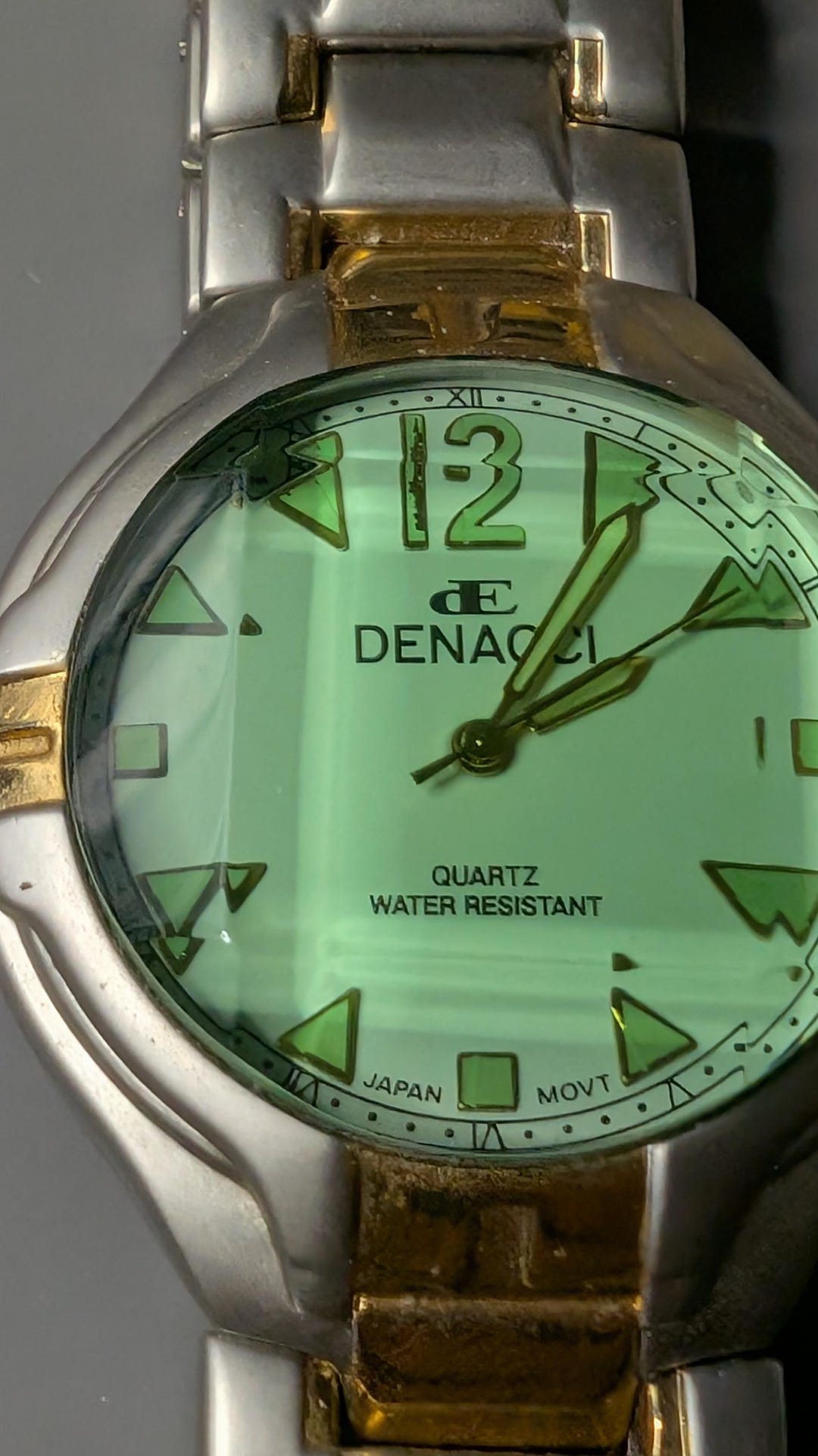 Denacci Facet Crystal Quartz Watch With New Battery and Gold and Silver ...