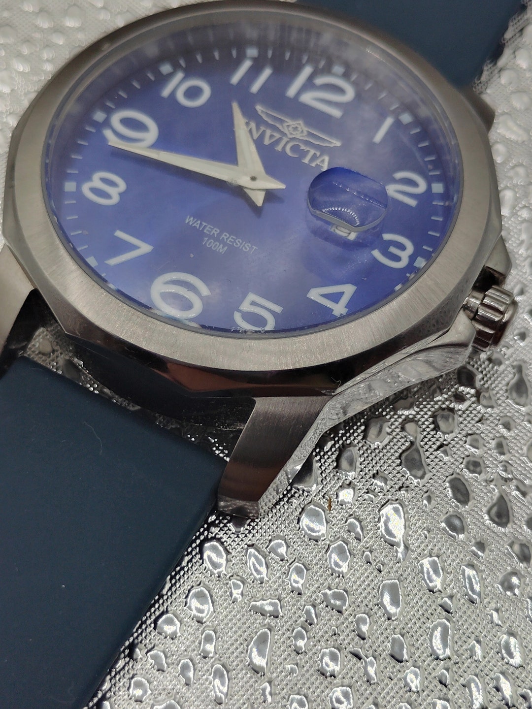 Heavy Made Invicta Quartz Blue Dial Watch With New Battery, New ...