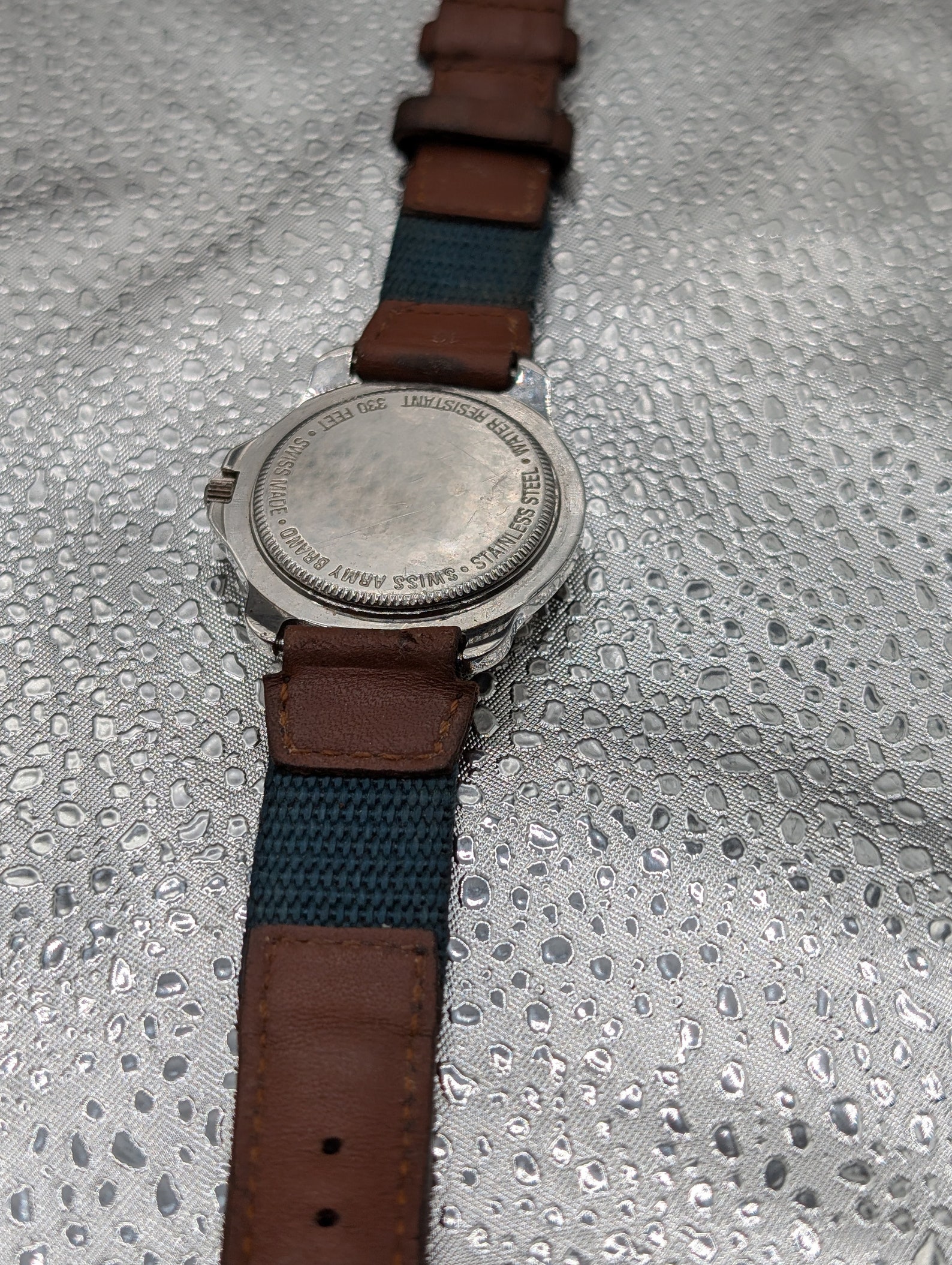 Vintage Swiss Army Diver Style Watch Original Leather and Green Band ...