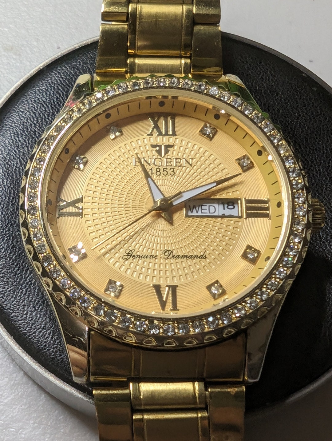 Fngeen Genuine Diamond Quartz Watch With New Battery. Keeps Good Time ...
