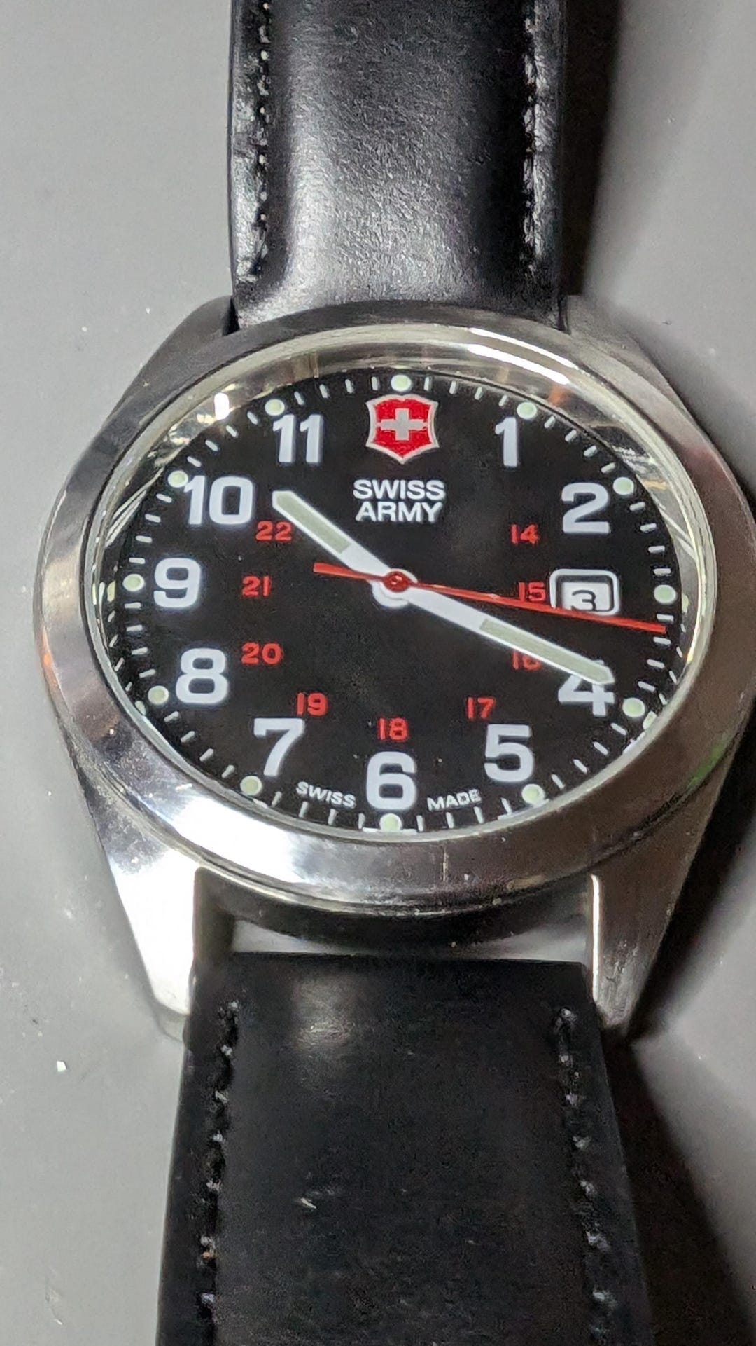 Wenger Swiss Army Military Watch With New Battery and Original Leather ...