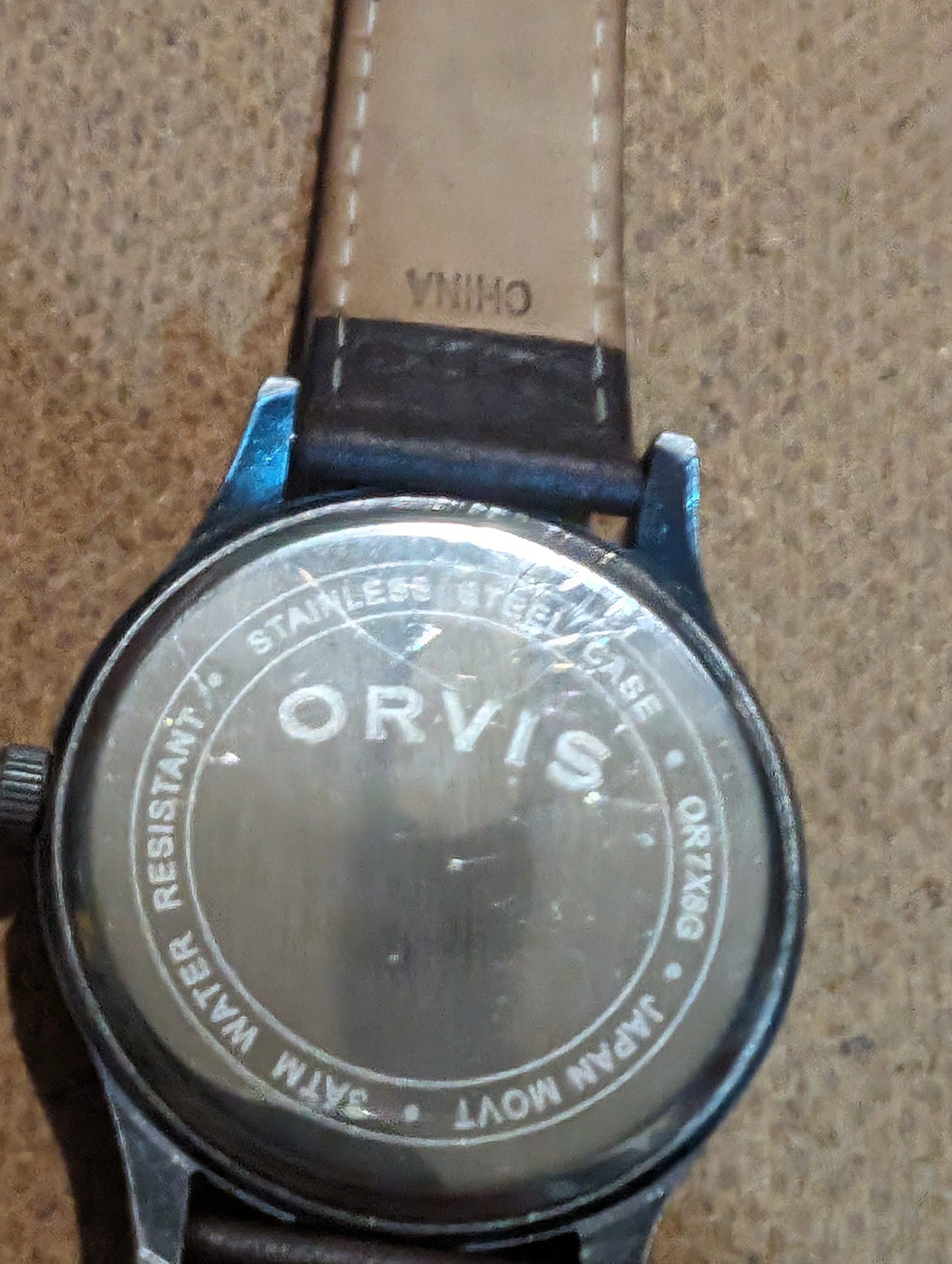 Orvis Military Style Field Watch With Leather Strap and New Battery. Keeps Perfect Time. Free ...