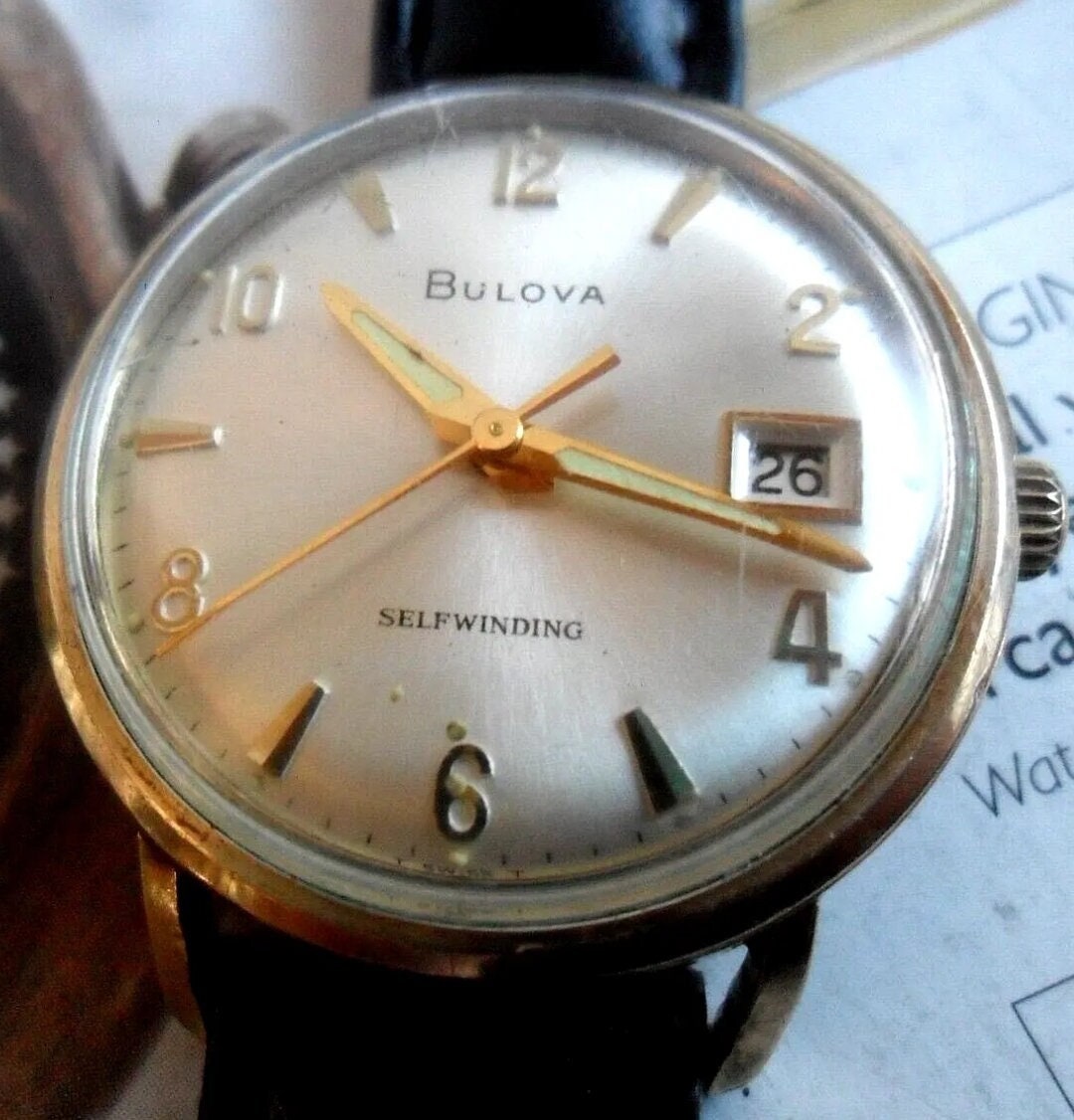 1966 Bulova 23 Jewel Automatic Wrist Watch With 10 Karat Gold Filled ...