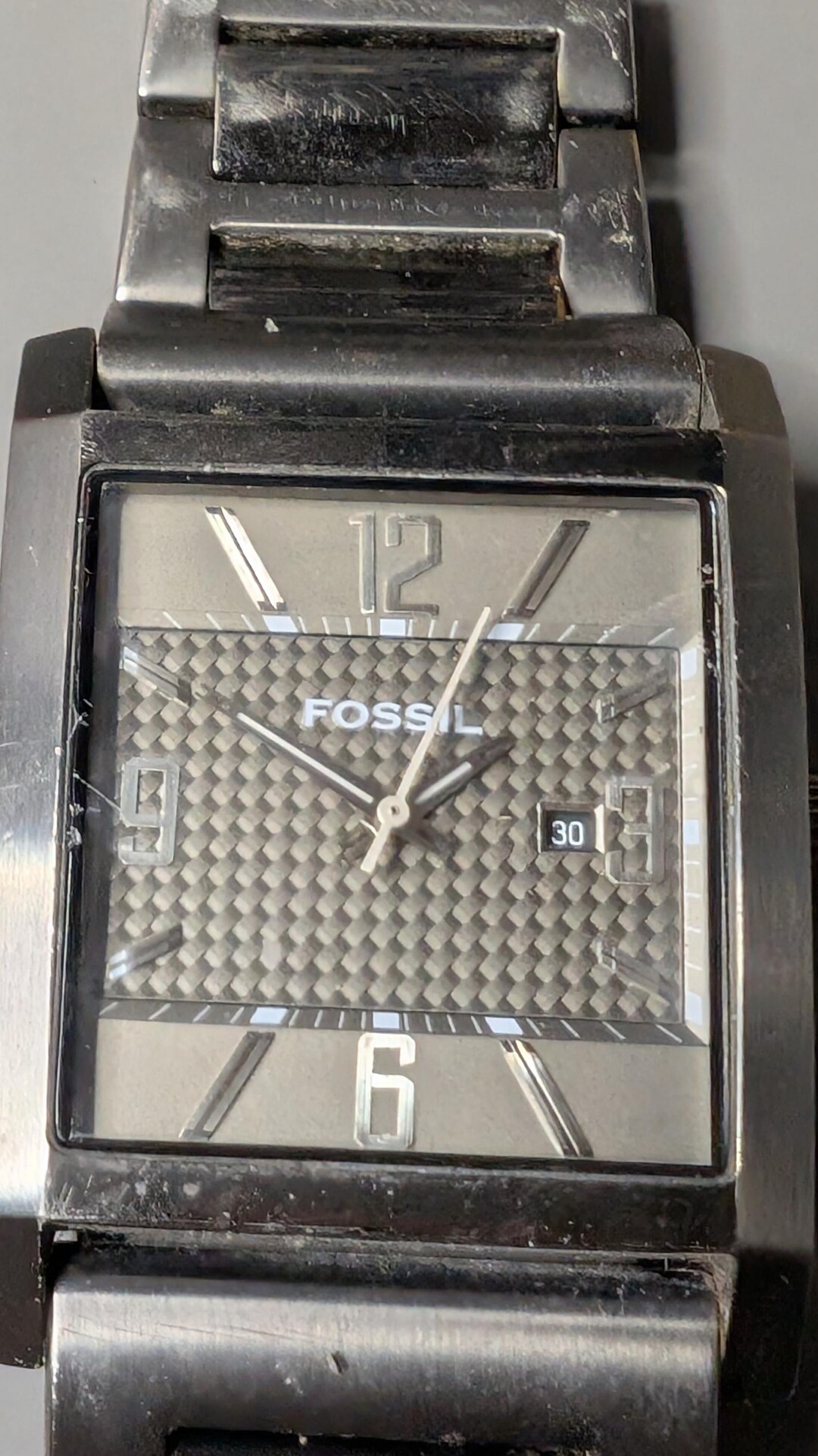 Fossil Tank Style Quartz Watch With New Battery and Original Band. Very ...