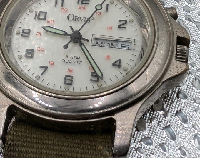 Vintage Orvis Field Quartz Watch. Has New Battery. Has Green NATO Band ...
