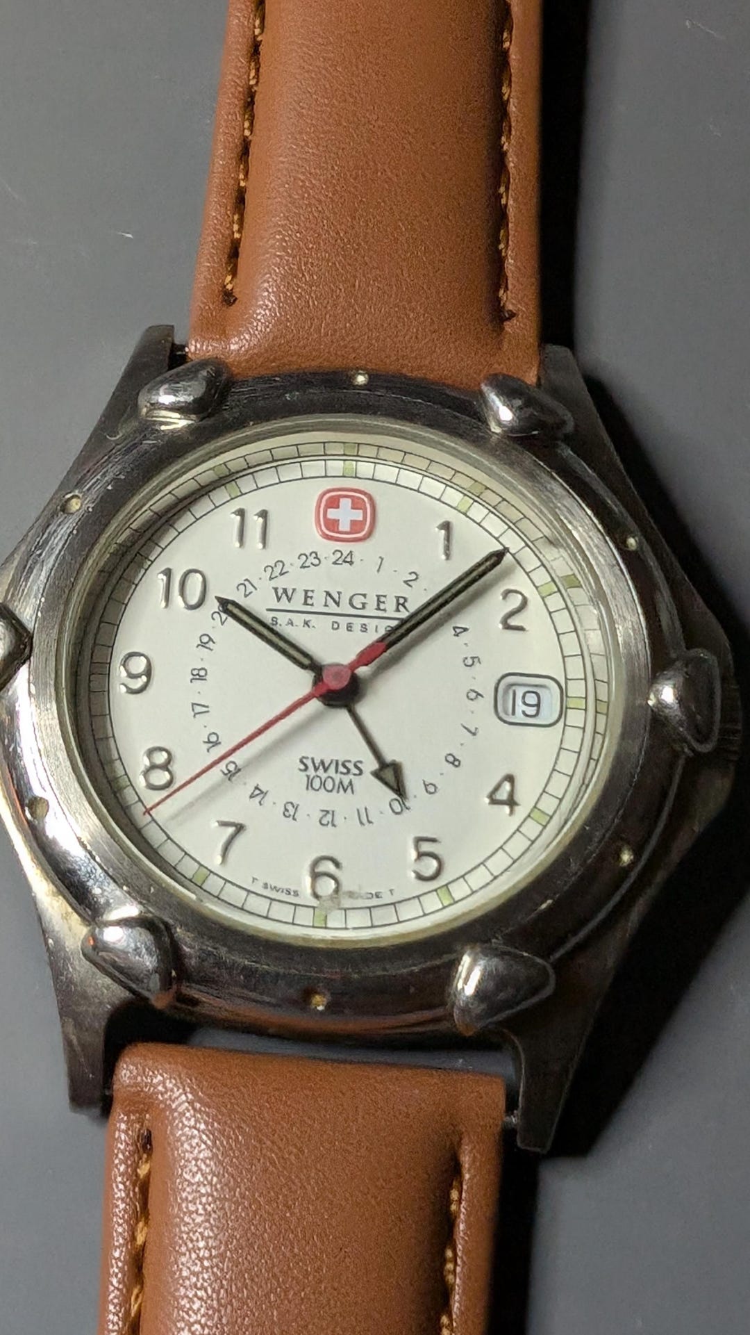 Vintage Wenger 4 Hand 24 Hour Quartz Diver Style Watch With New Battery ...