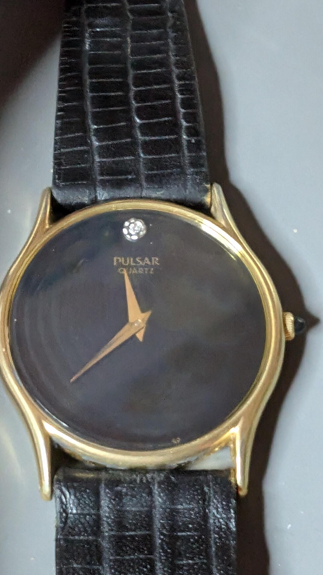 Pulsar Quartz Watch With Diamond at 12:00. Has New Battery and Keeps ...