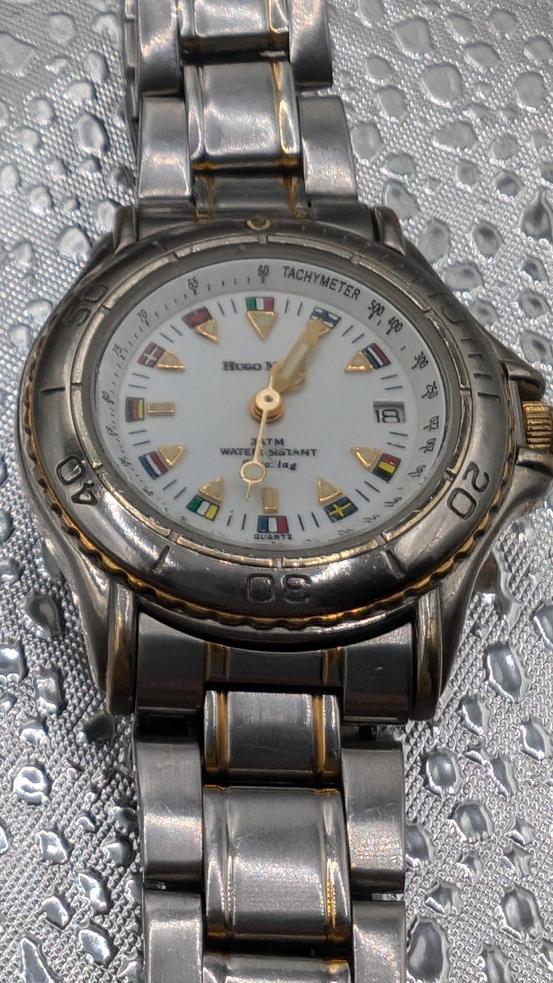 Ladies Vintage Hugo Max Quartz Watch With Flag Dial. Has New Battery ...