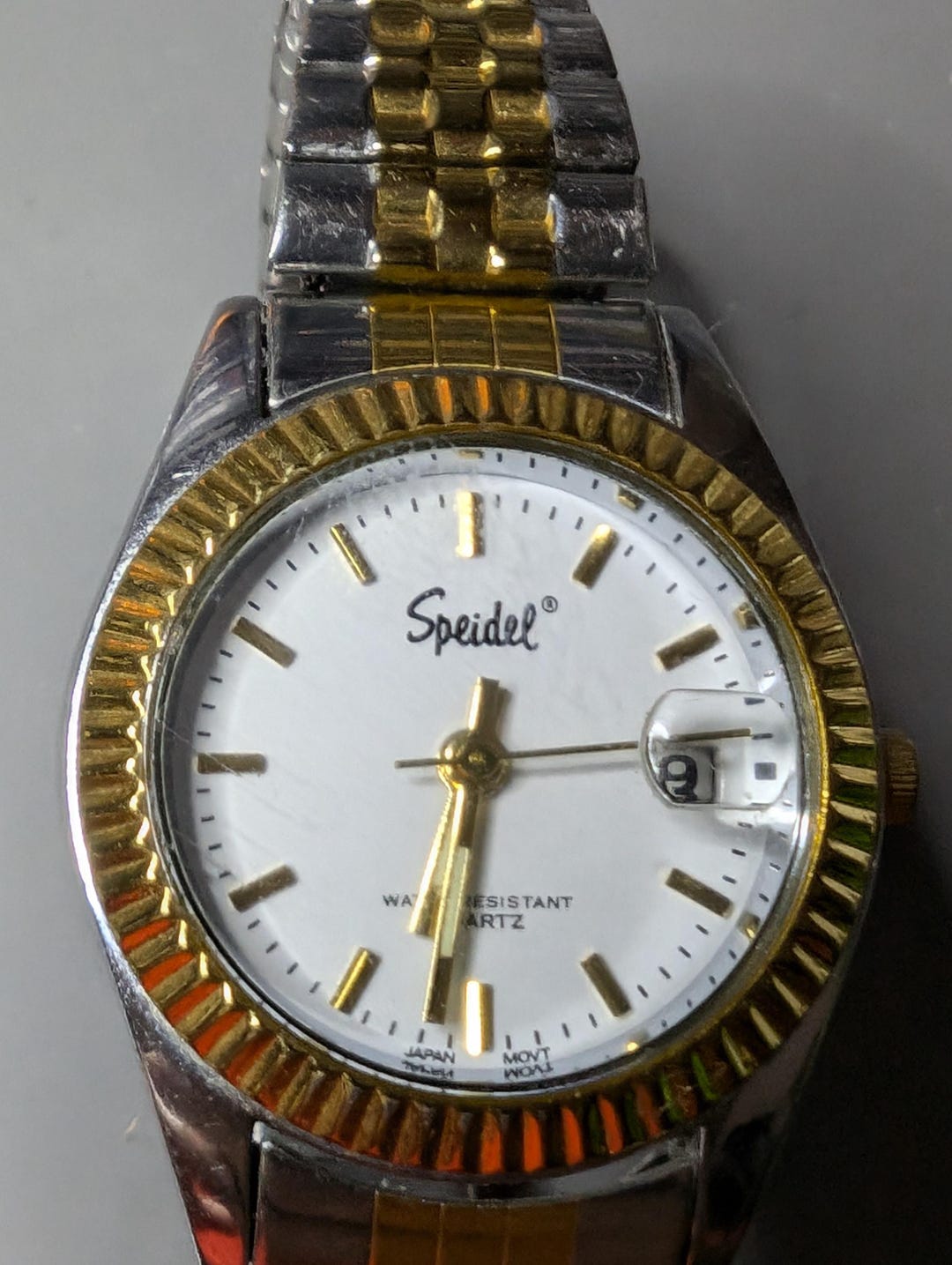 Ladies Speidel Quartz Two-tone Watch With Twist O Flex Style Band and ...