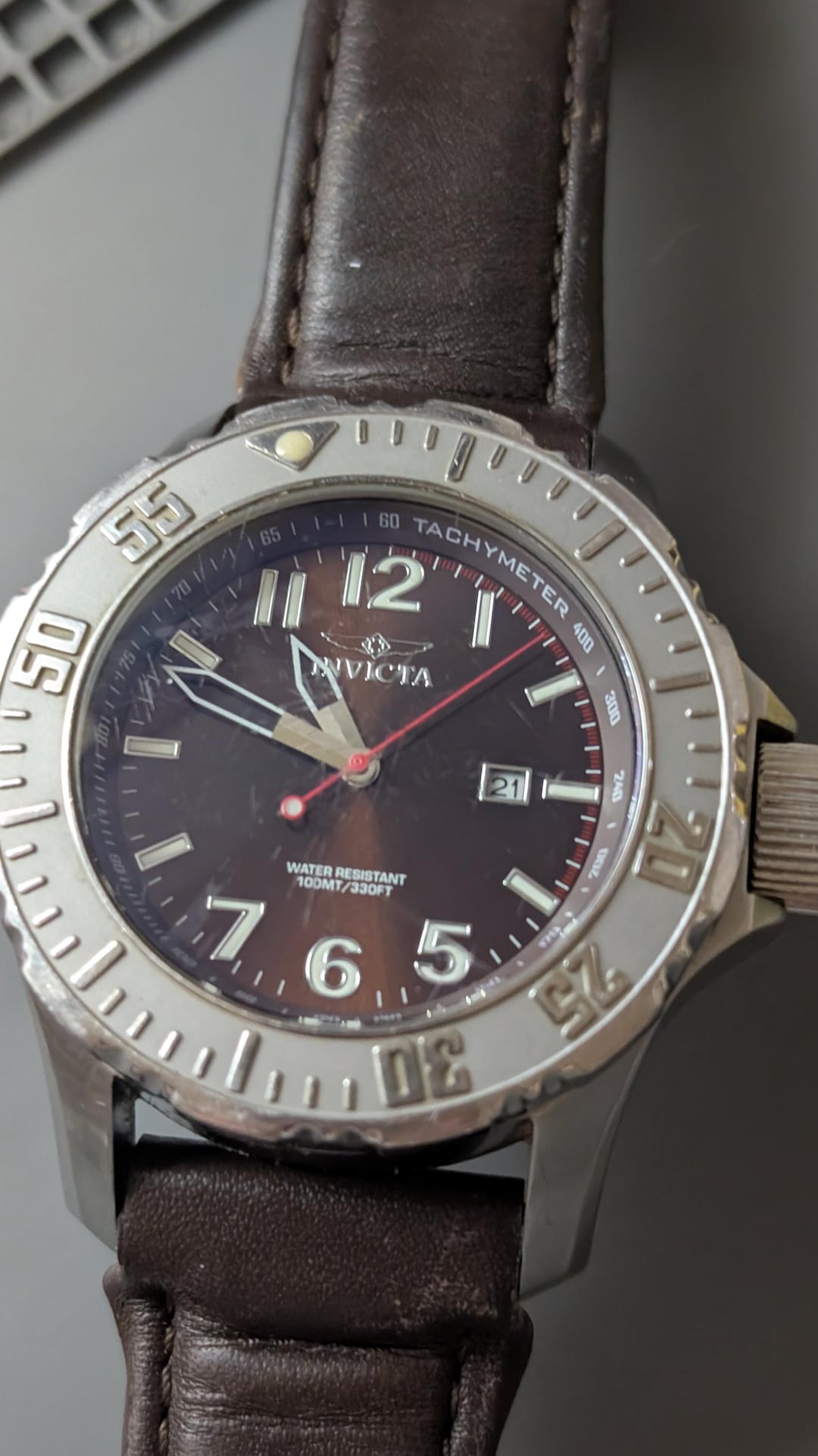 Invicta Brown Dial Diver Style Watch With New Battery and Original ...