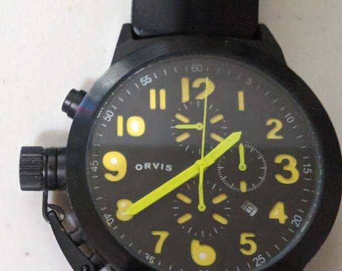 Orvis Rare Left Side Canteen Crown Quartz Watch With New Battery. Keeps ...