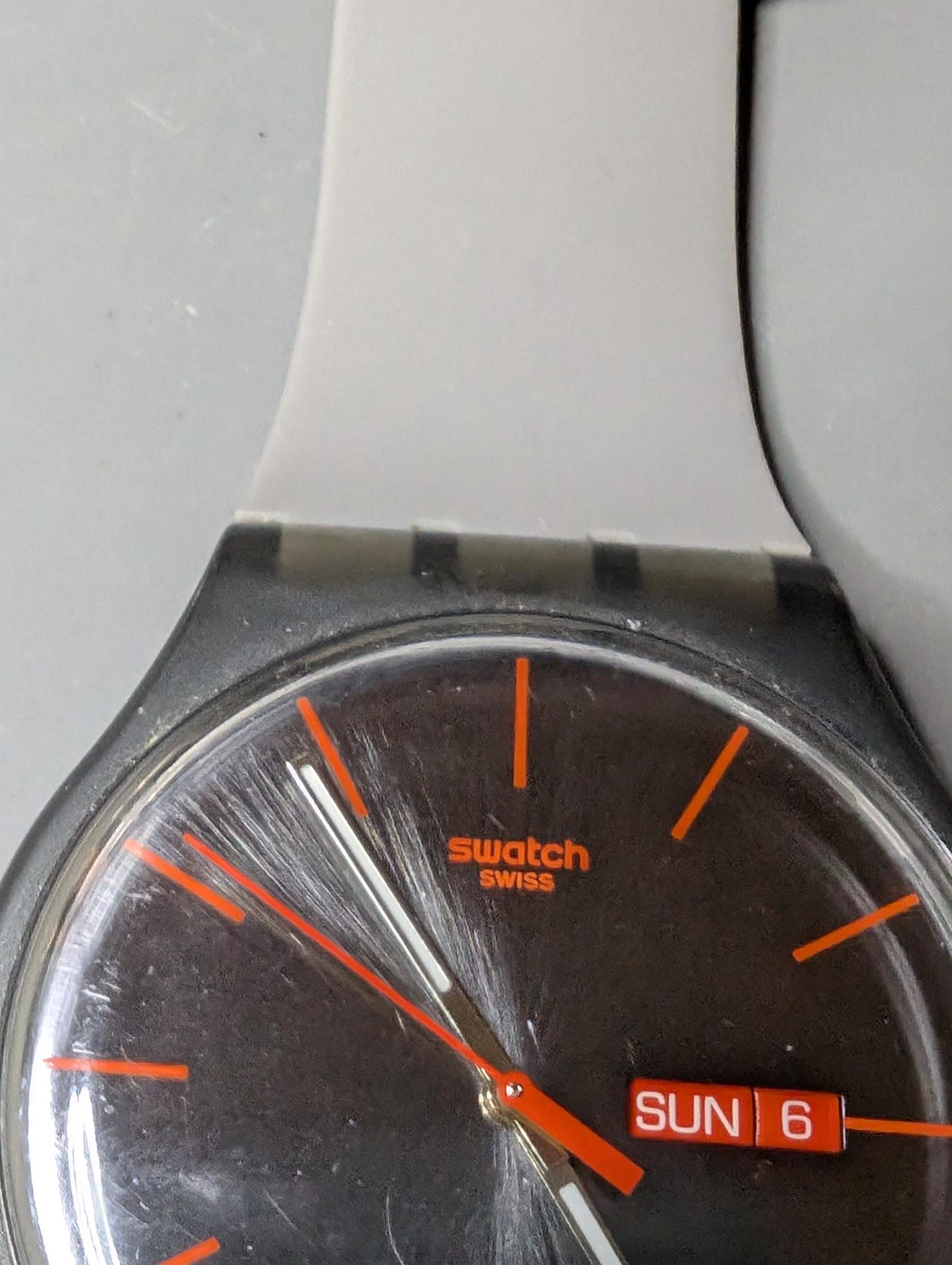 Vintage Swatch Red and Black Dial Watch With Gray Band. in Excellent ...