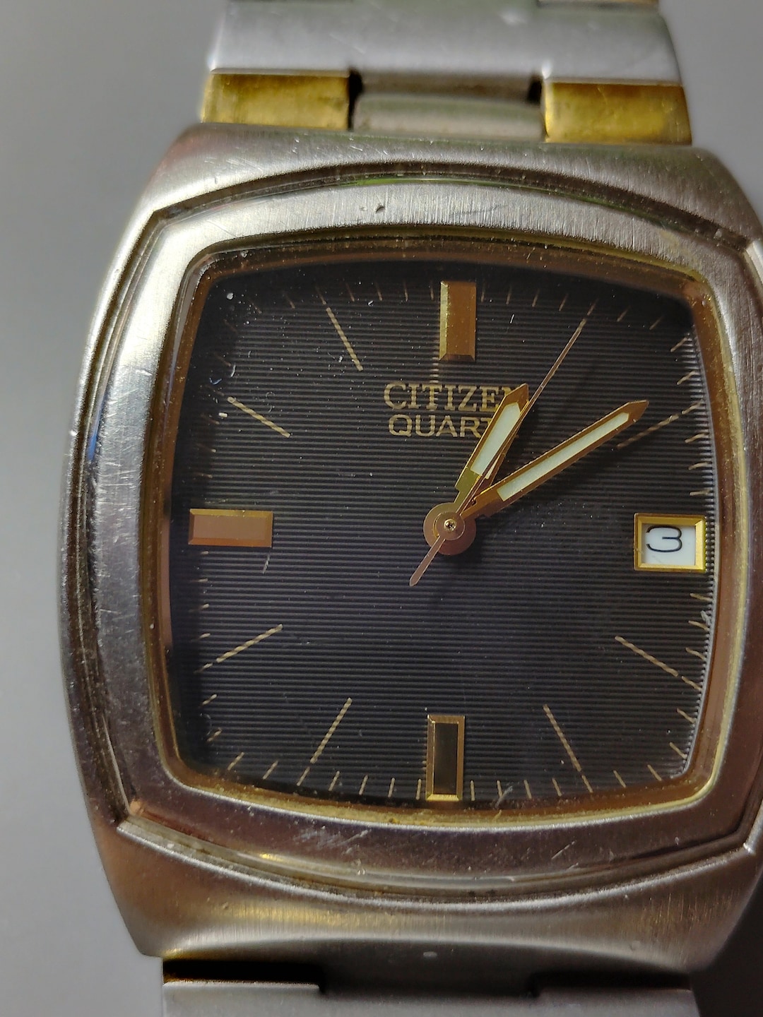 Vintage Citizen Two-tone Rectangular Quartz Watch With New Battery. It ...