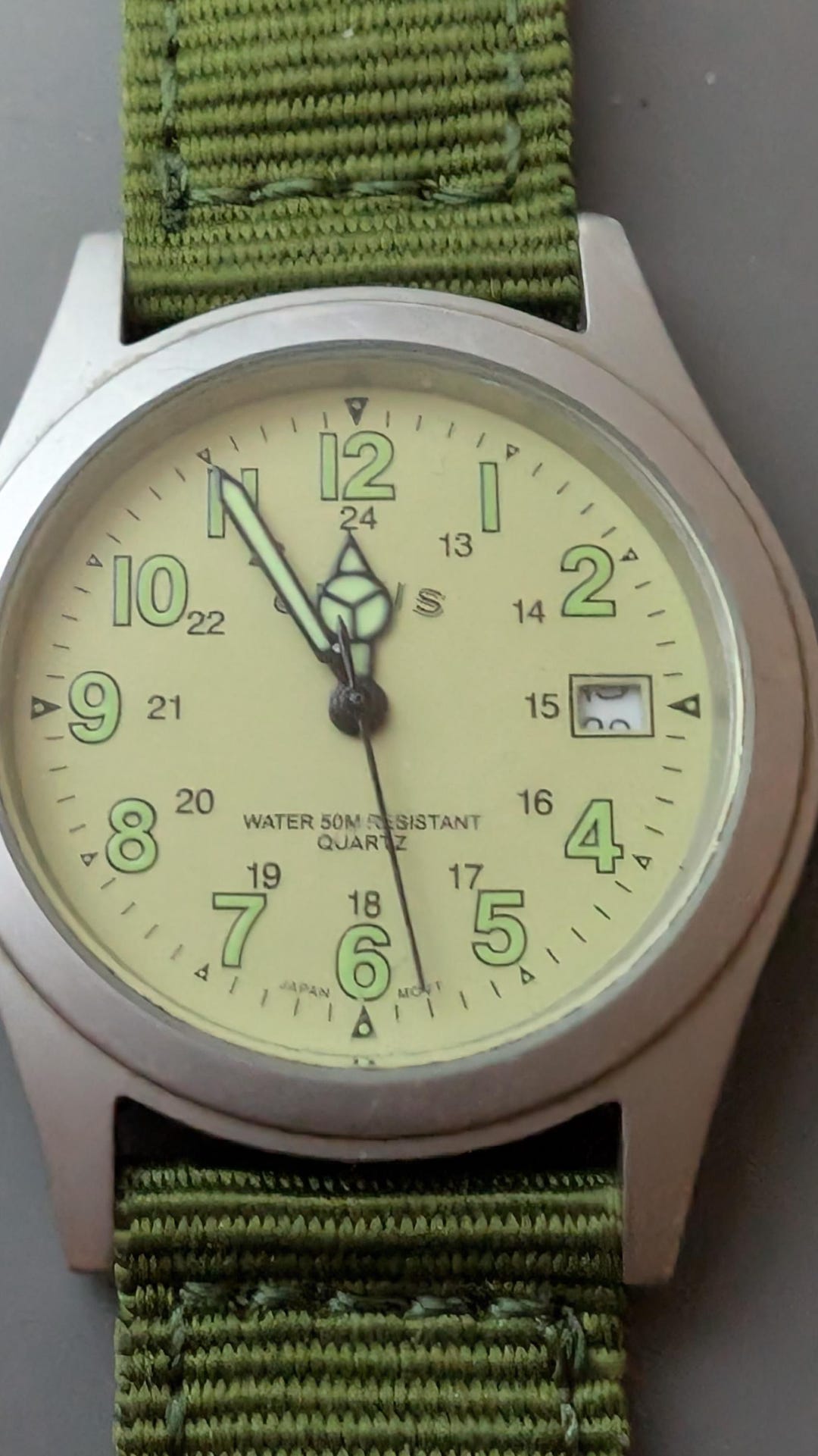 Unisex Size Orvis Field Watch With New Battery and New Army. Green NATO ...