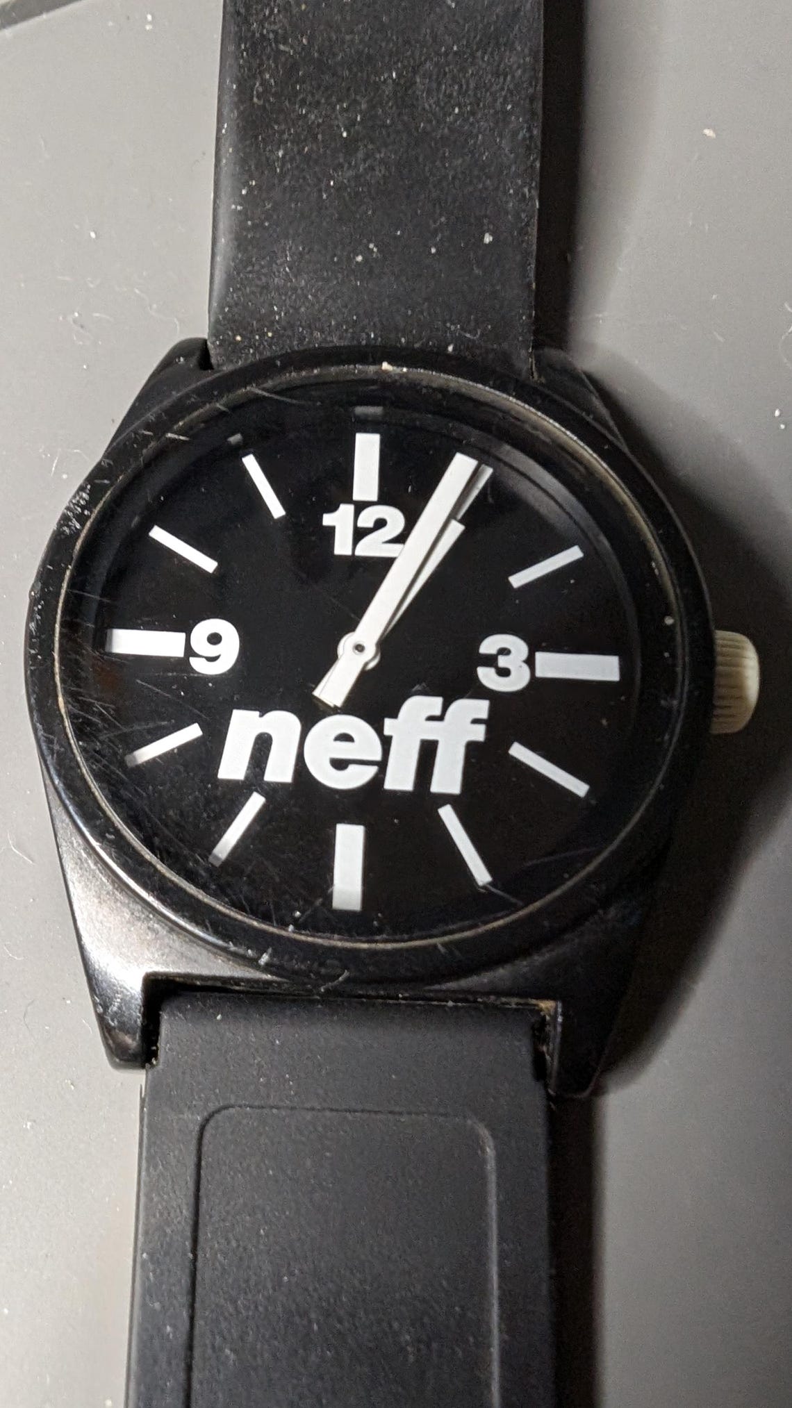 Neff Daily Black Quartz Watch With New Battery. Very Good Condition and ...