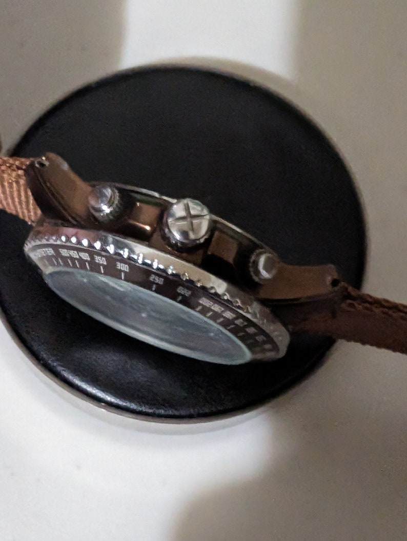Rare Vintage Fossil Brown Dial and Face Quartz Tachymeter Watch With ...