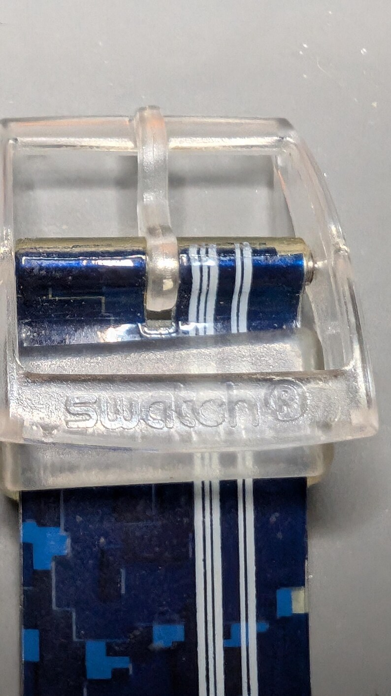 VTG 2001 Swatch Swiss Quartz Watch GW133 My Blue Men Clear Analog New ...