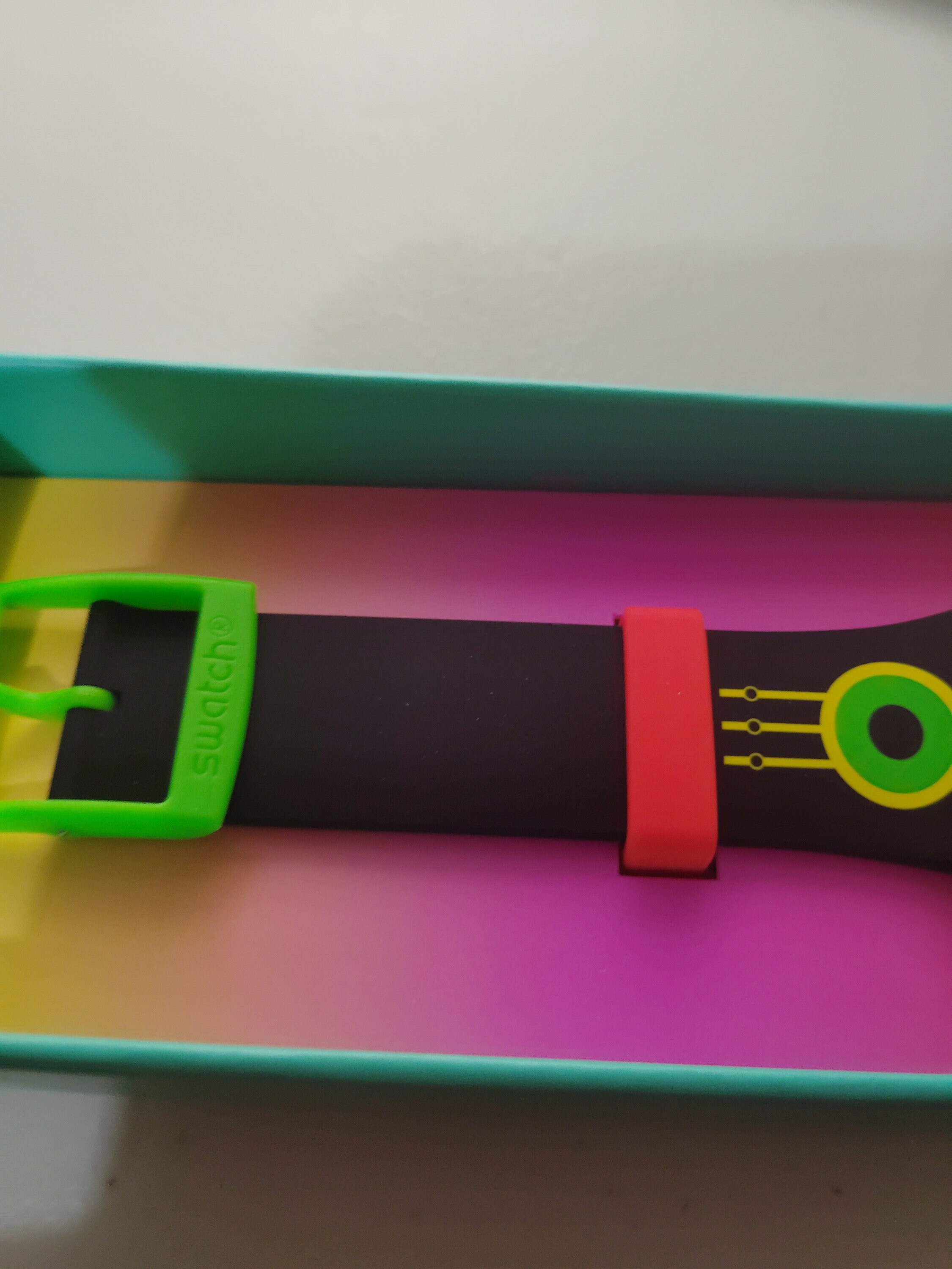 New Swatch Casual Watch Green Quartz Bio-sourced NEON RIDER With ...