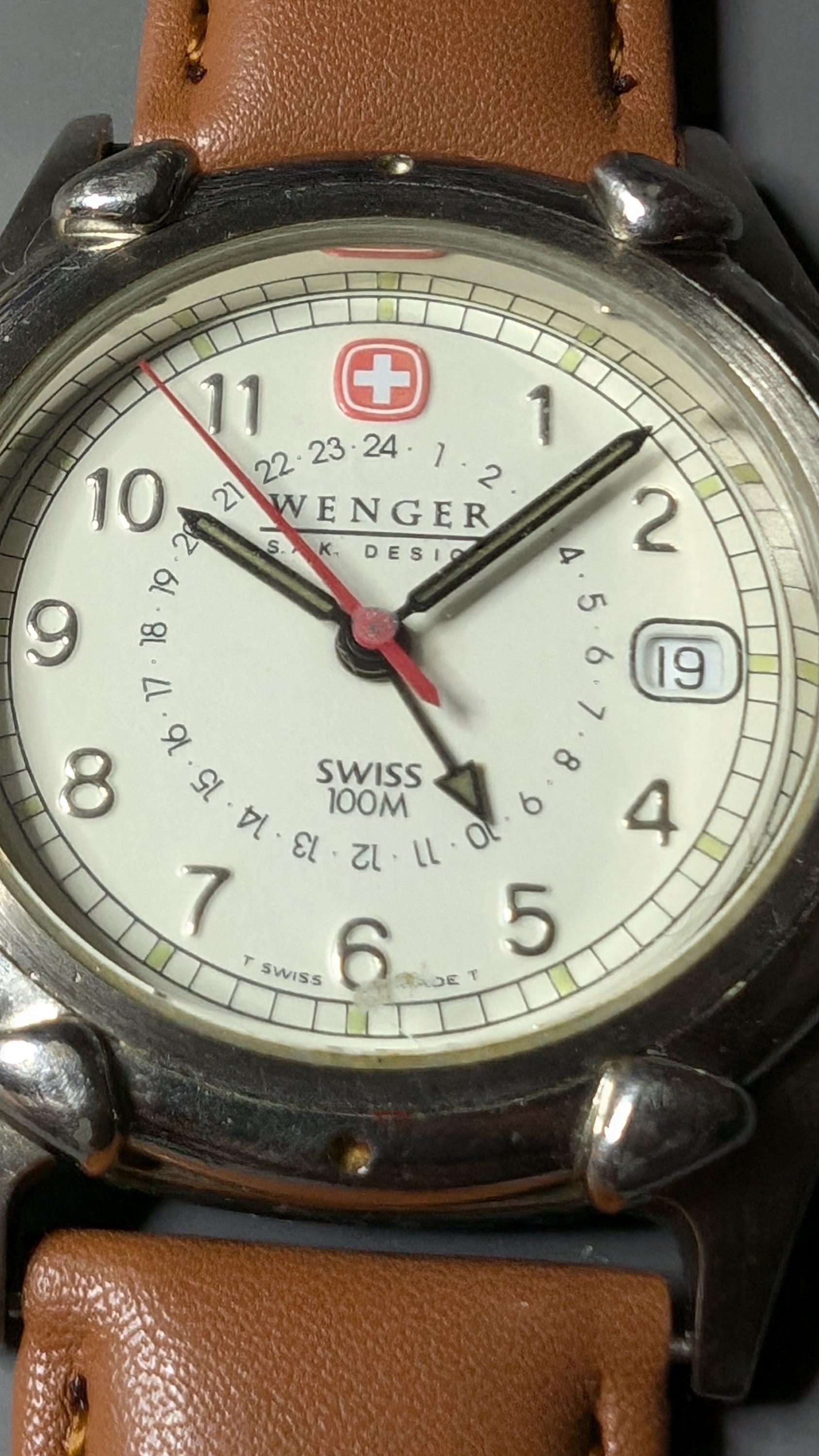 Vintage Wenger 4 Hand 24 Hour Quartz Diver Style Watch With New Battery ...