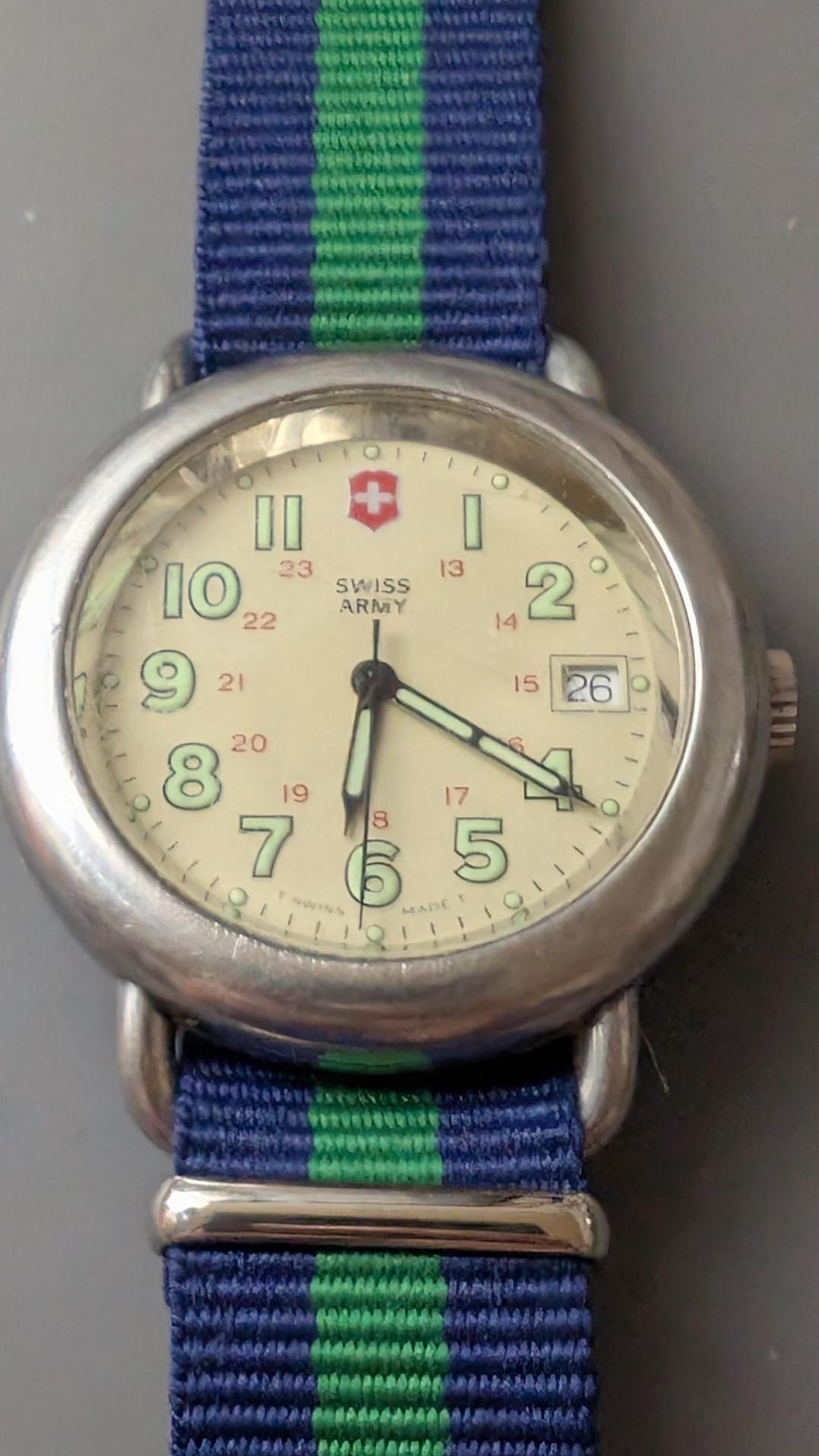 Vintage Swiss Army Men's Cavalry Watch With New Battery and New Green ...