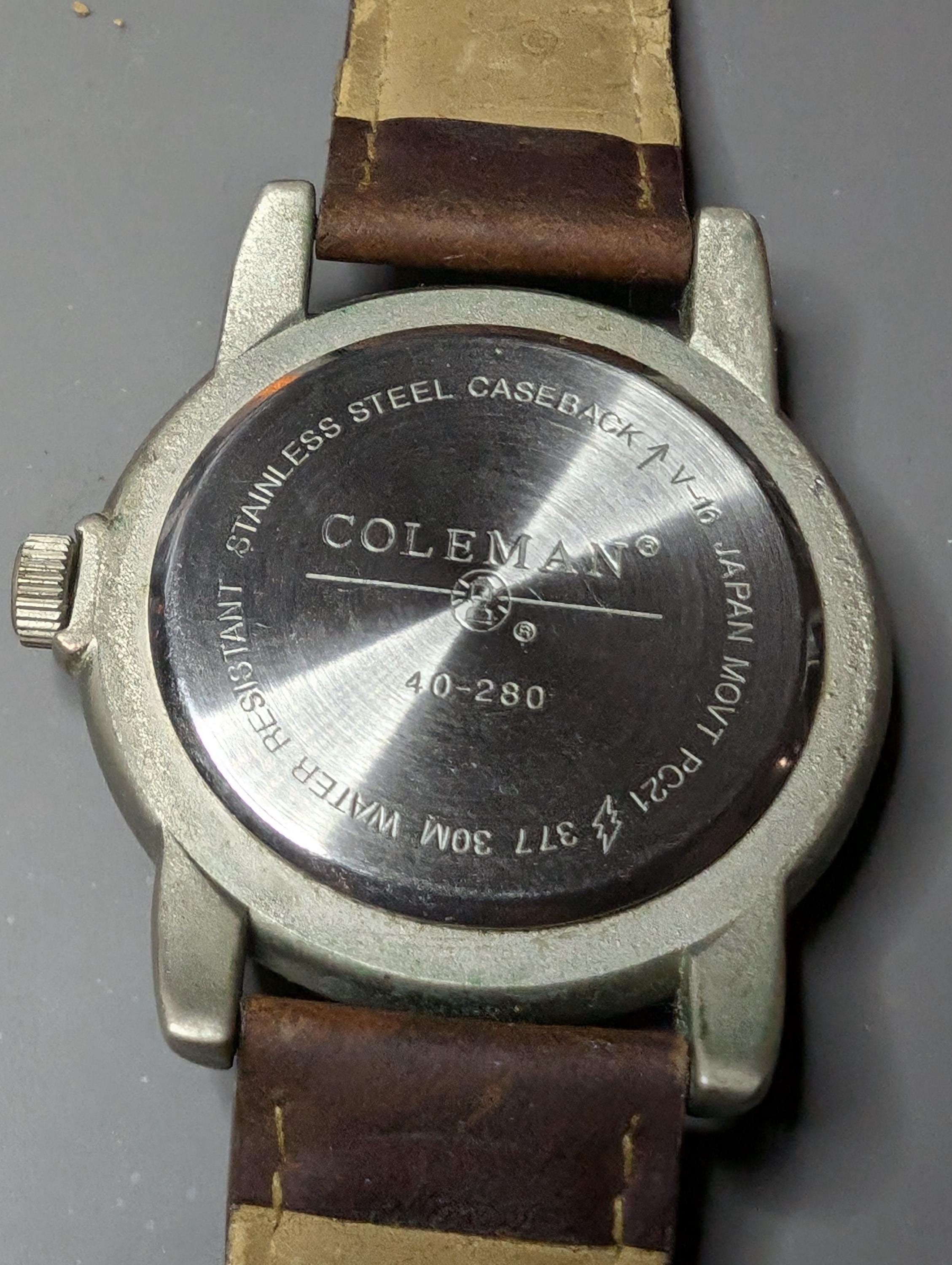 Coleman Quartz Field Watch With New Battery and Original Band. Keeps ...