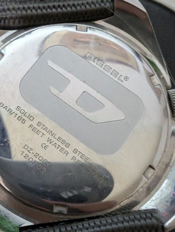 Vintage Diesel rectangular heavy bezel quartz watch w… - Gem