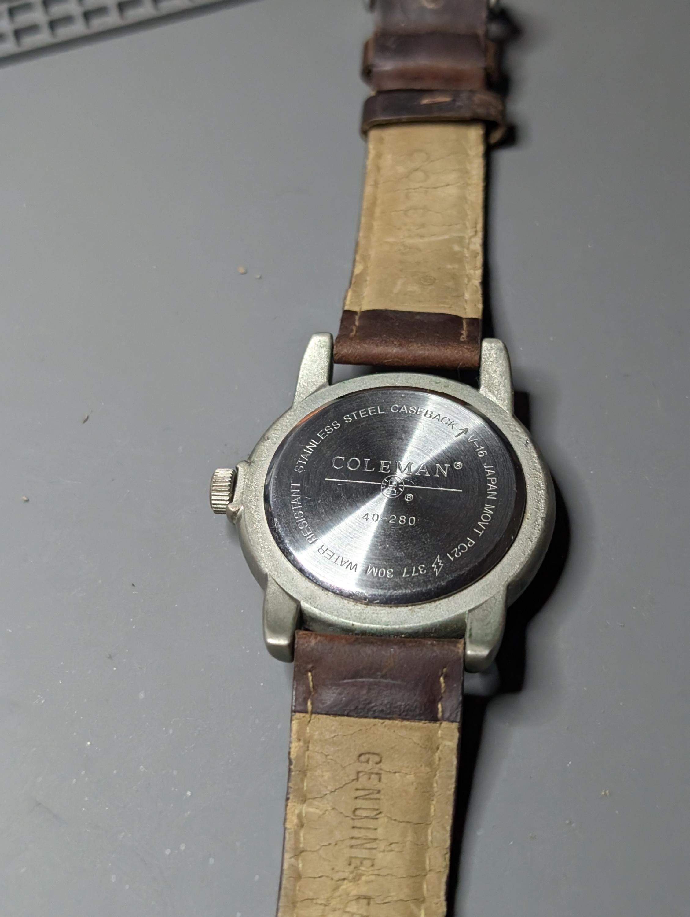 Coleman Quartz Field Watch With New Battery and Original Band. Keeps ...