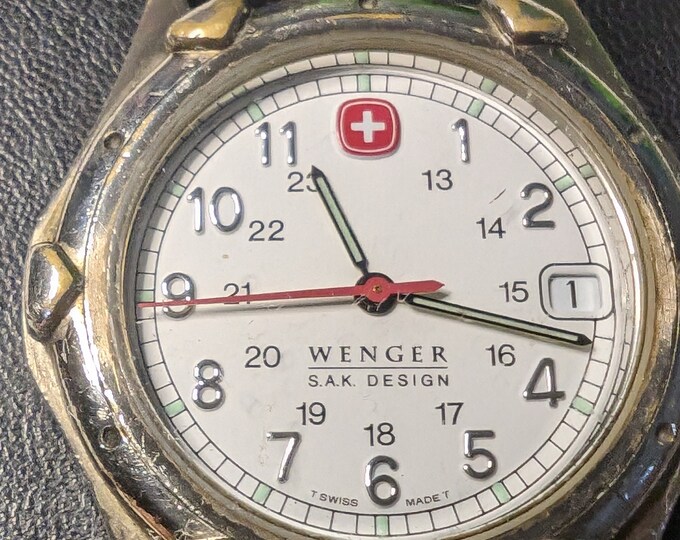 Wenger Swiss Army Military Watch With Box and New Battery Keeps Perfect ...