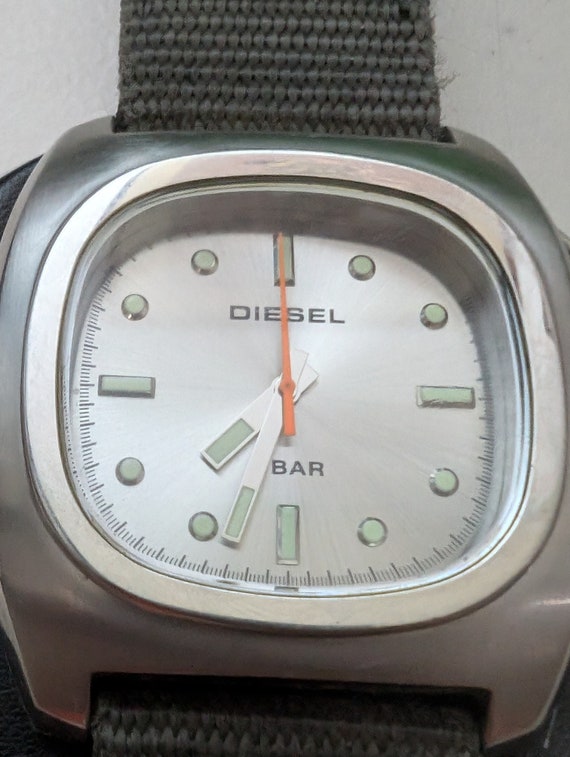 Vintage Diesel rectangular heavy bezel quartz watch w… - Gem
