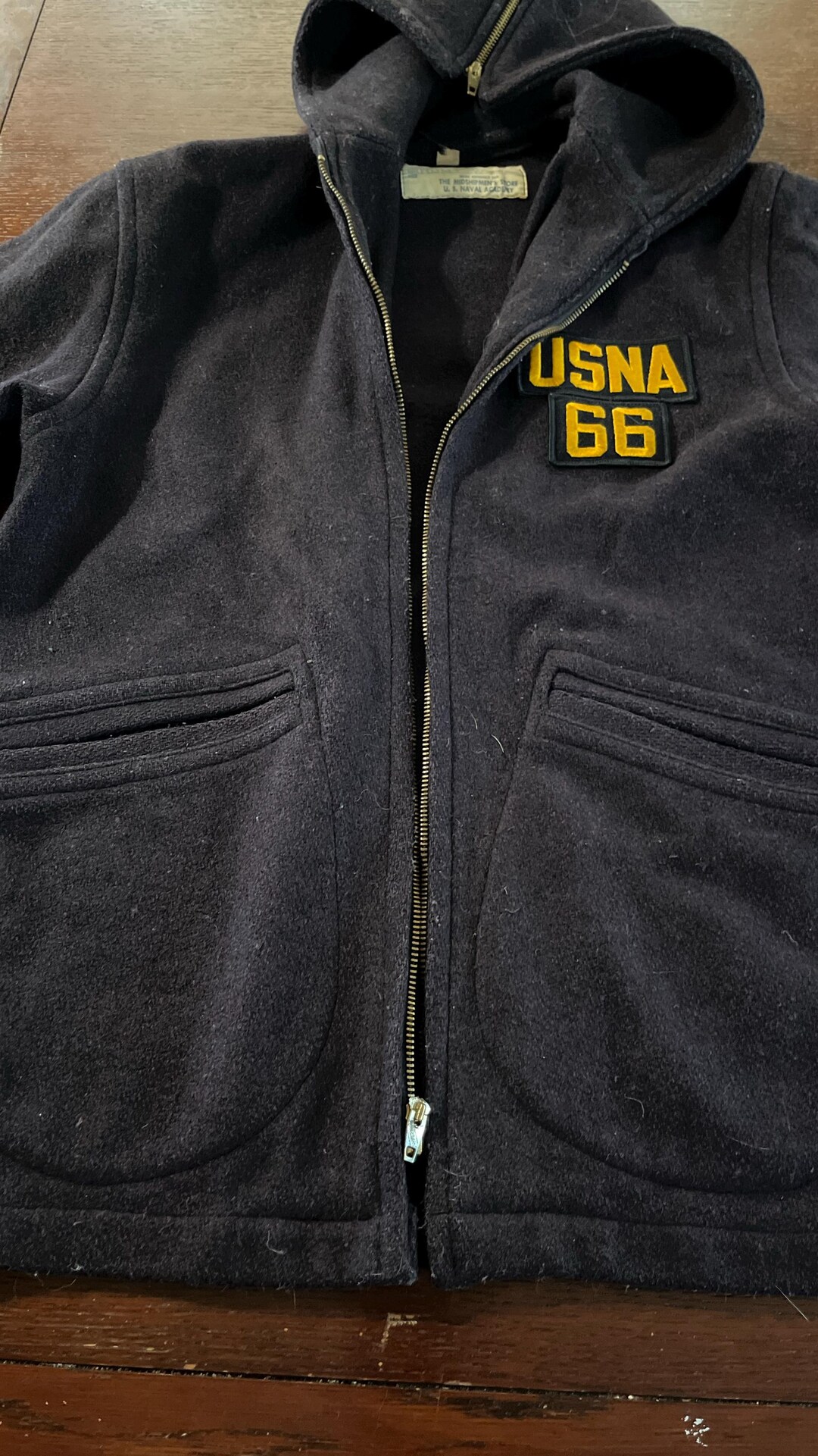1966 USNA Never Worn Wool Zippered Hood Jacket - Etsy