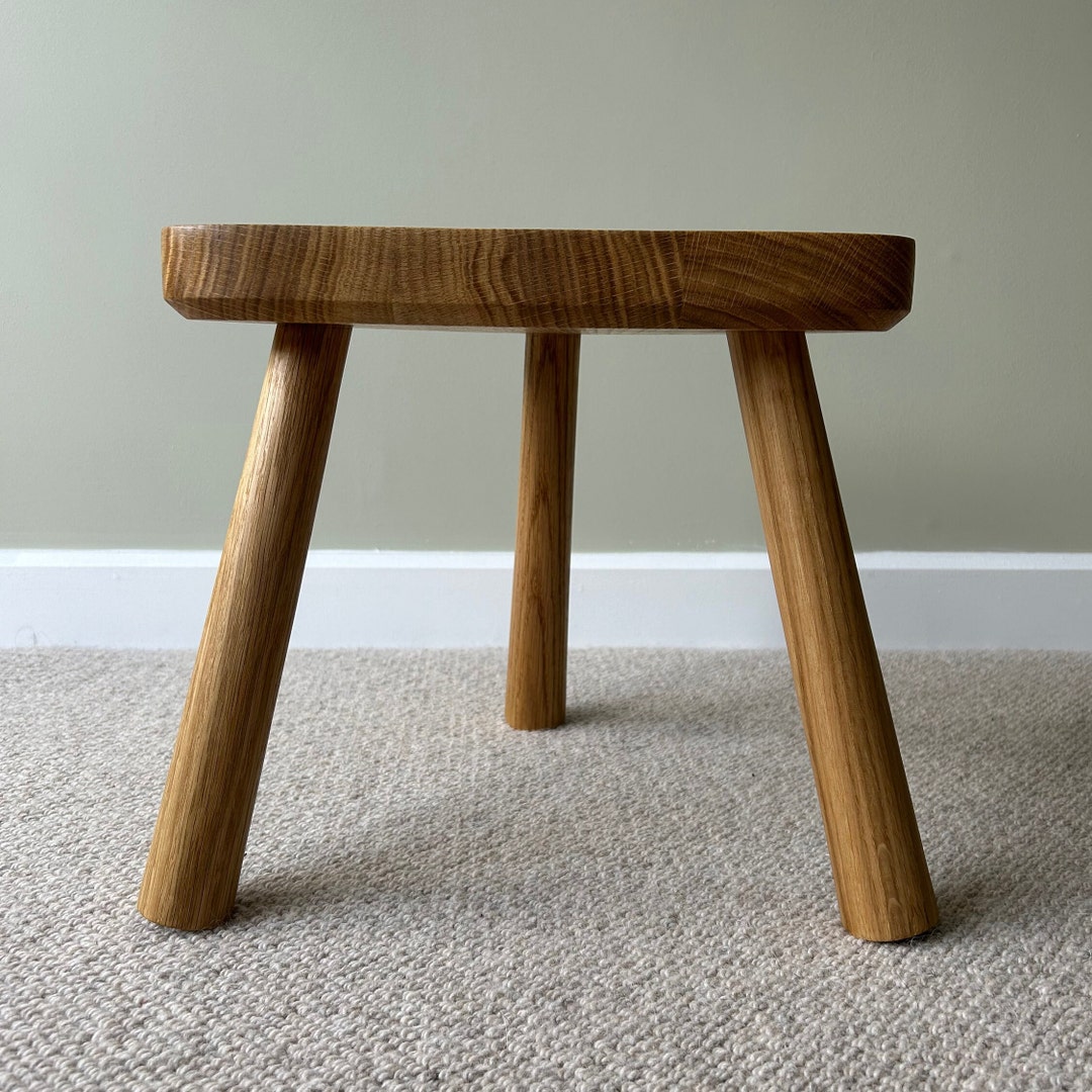 Handmade Small Oak Stool . Solid Oak . Milking Stool - Etsy