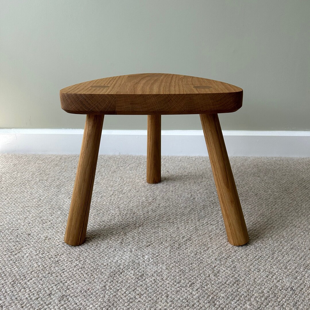 Handmade Small Oak Stool . Solid Oak . Milking Stool - Etsy