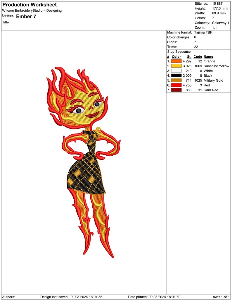 Elemental Inspired, Ember, Fire, Fire Girl. Machine Embroidery Design ...