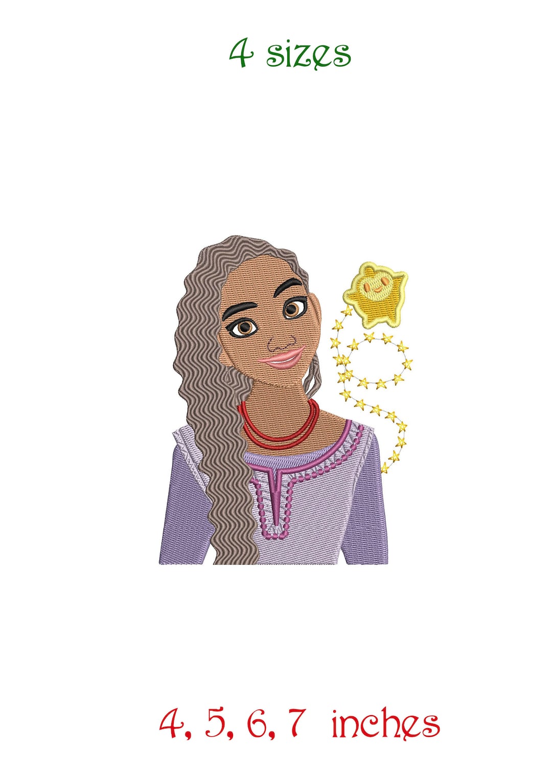 Asha and Star – Wish Inspired. Machine Embroidery Design File. Install ...