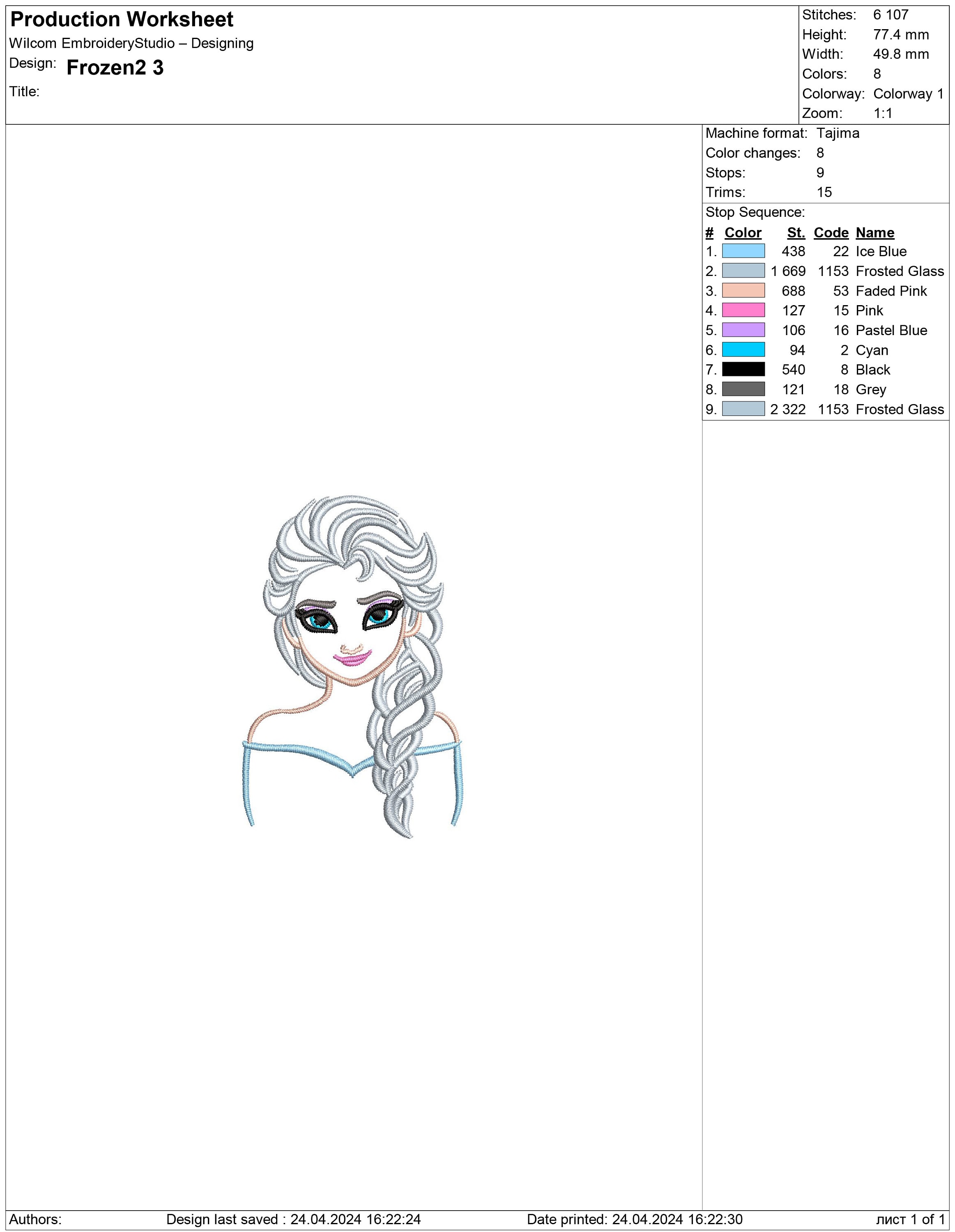 Princess Elsa, Frozen Inspired. Machine Embroidery Design File. Install ...