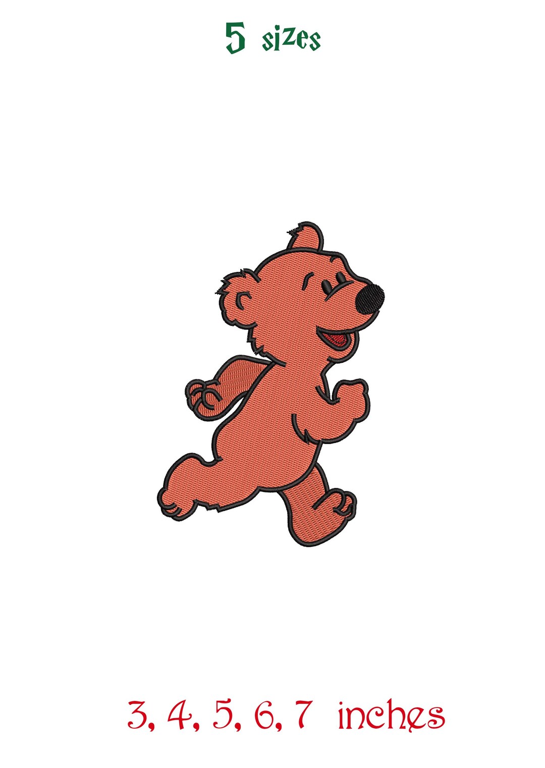 Bear Cub, Bear in the Big Blue House Inspired, Ojo, Machine Embroidery ...