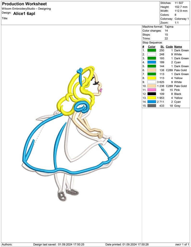 Alice in Wonderland Inspired. Machine Embroidery Design File. - Etsy