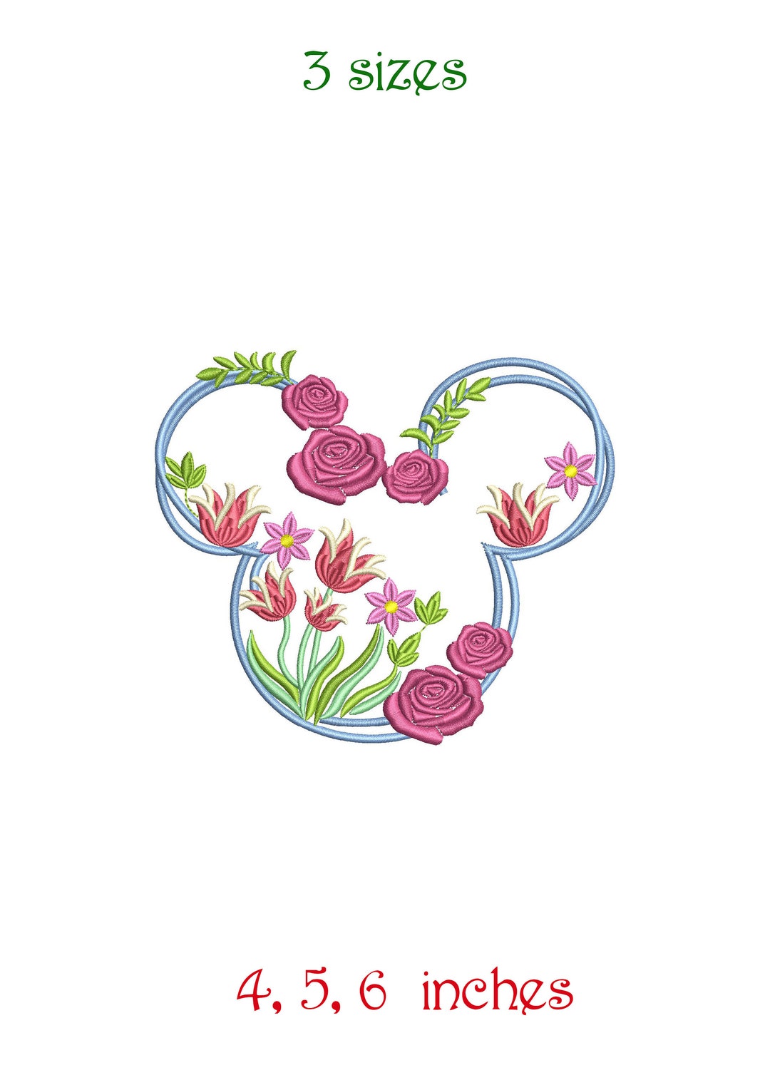 Floral Minnie Spring Wreath Machine Embroidery Design. Perfect for ...
