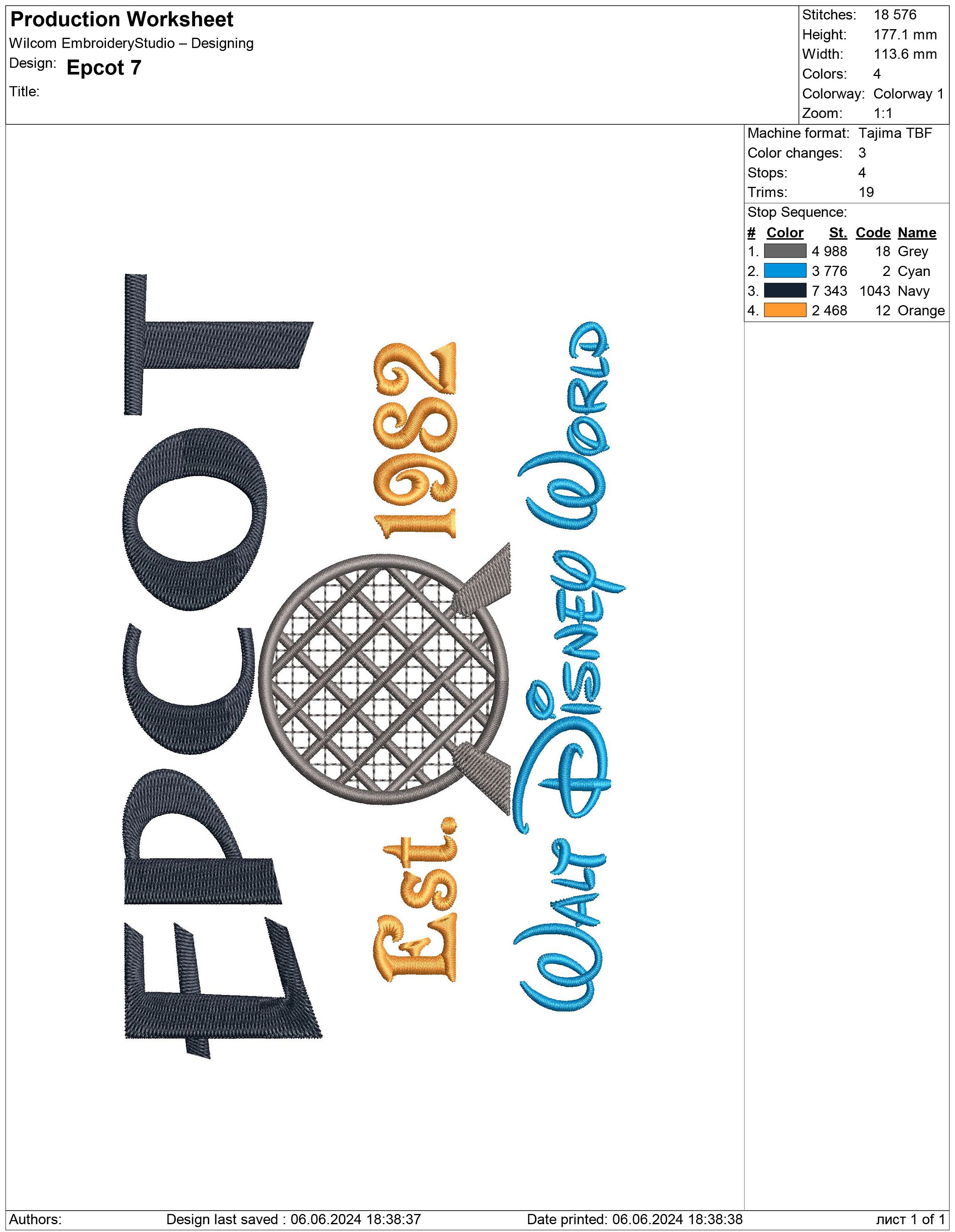 EPCOT. Disneyland Inspired. Machine Embroidery Design. Happiest Place ...