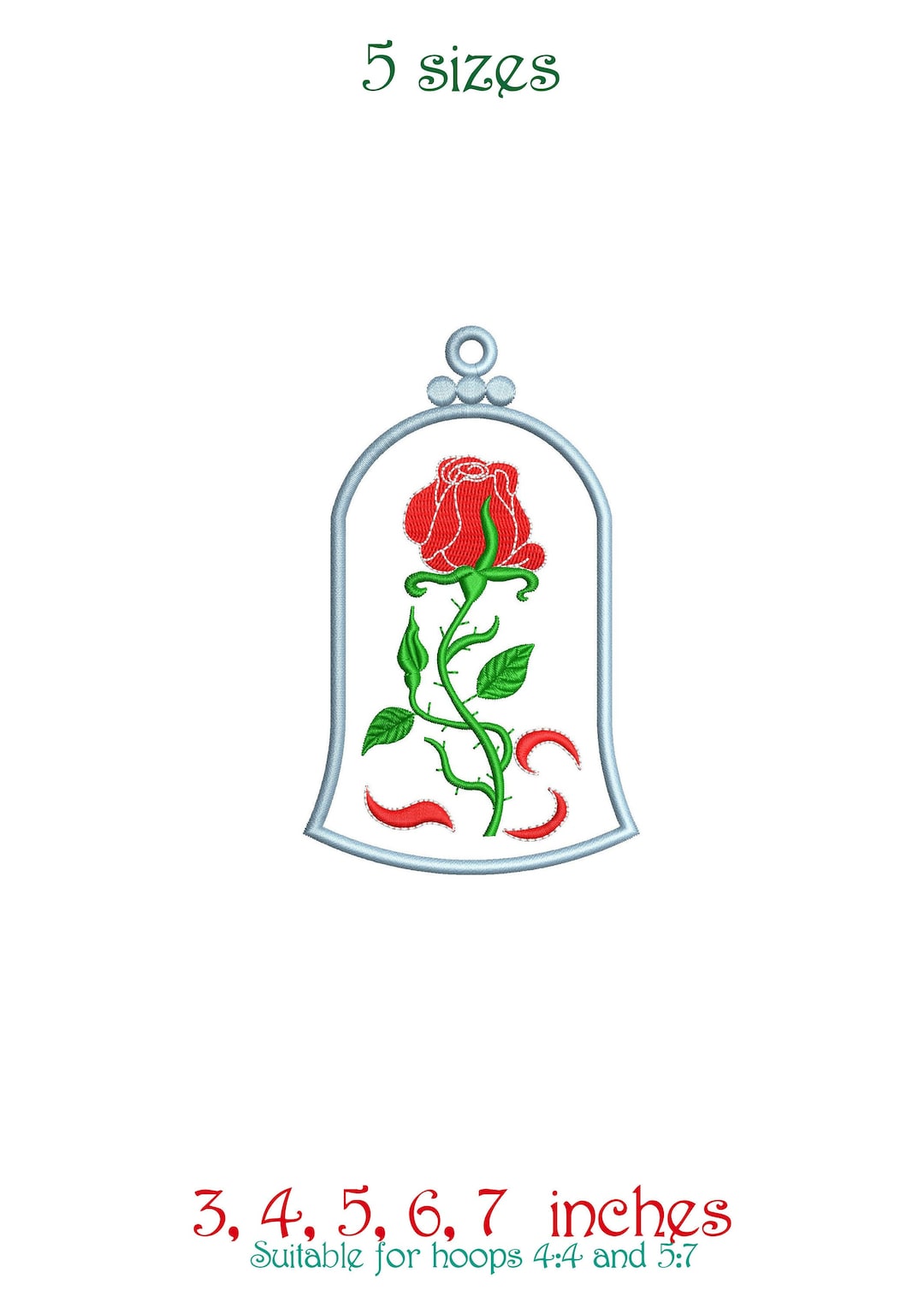 Rose, Princess Symbol. Machine Embroidery Design File. Install Download ...