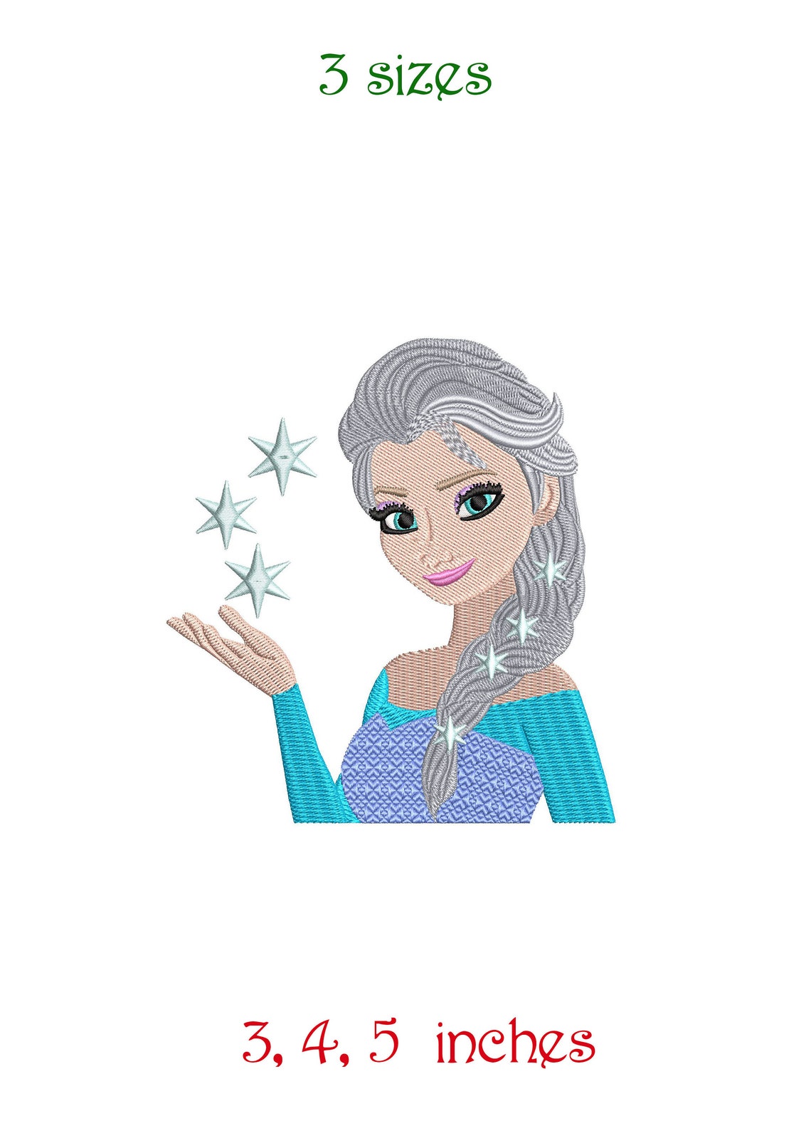 Princess Elsa, Frozen Inspired. Machine Embroidery Design File. Install ...