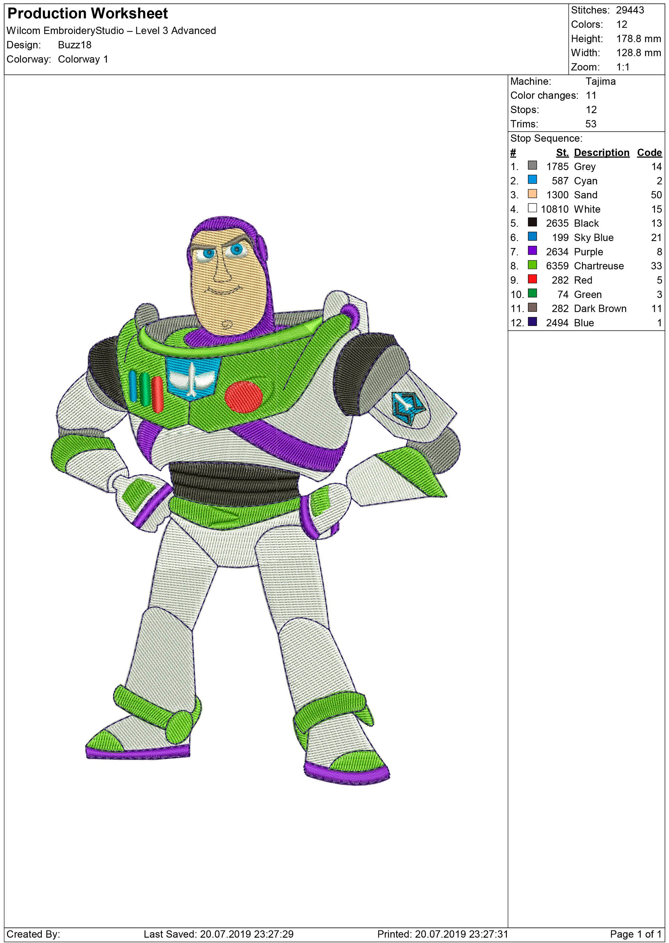 Toy Story Buzz Inspired. Machine Embroidery Design File. Install ...