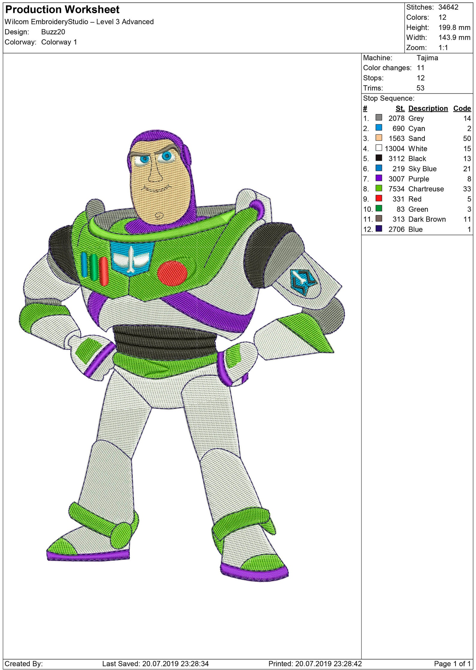 Toy Story Buzz Inspired. Machine Embroidery Design File. Install ...