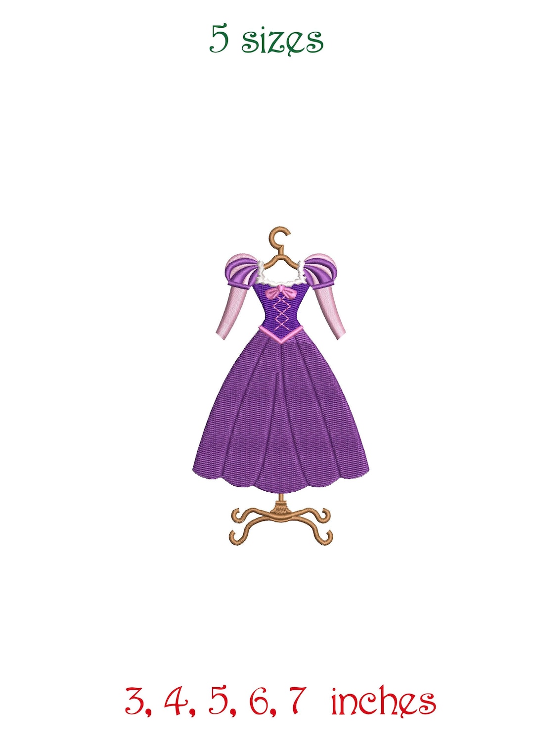 Tangled Inspired. Princess Rapunzel's Dress on a Hanger. Machine ...