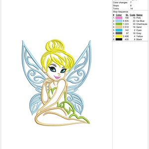 Tinkerbell – Fairy Tinker Bell Inspired. Machine Embroidery Design File ...