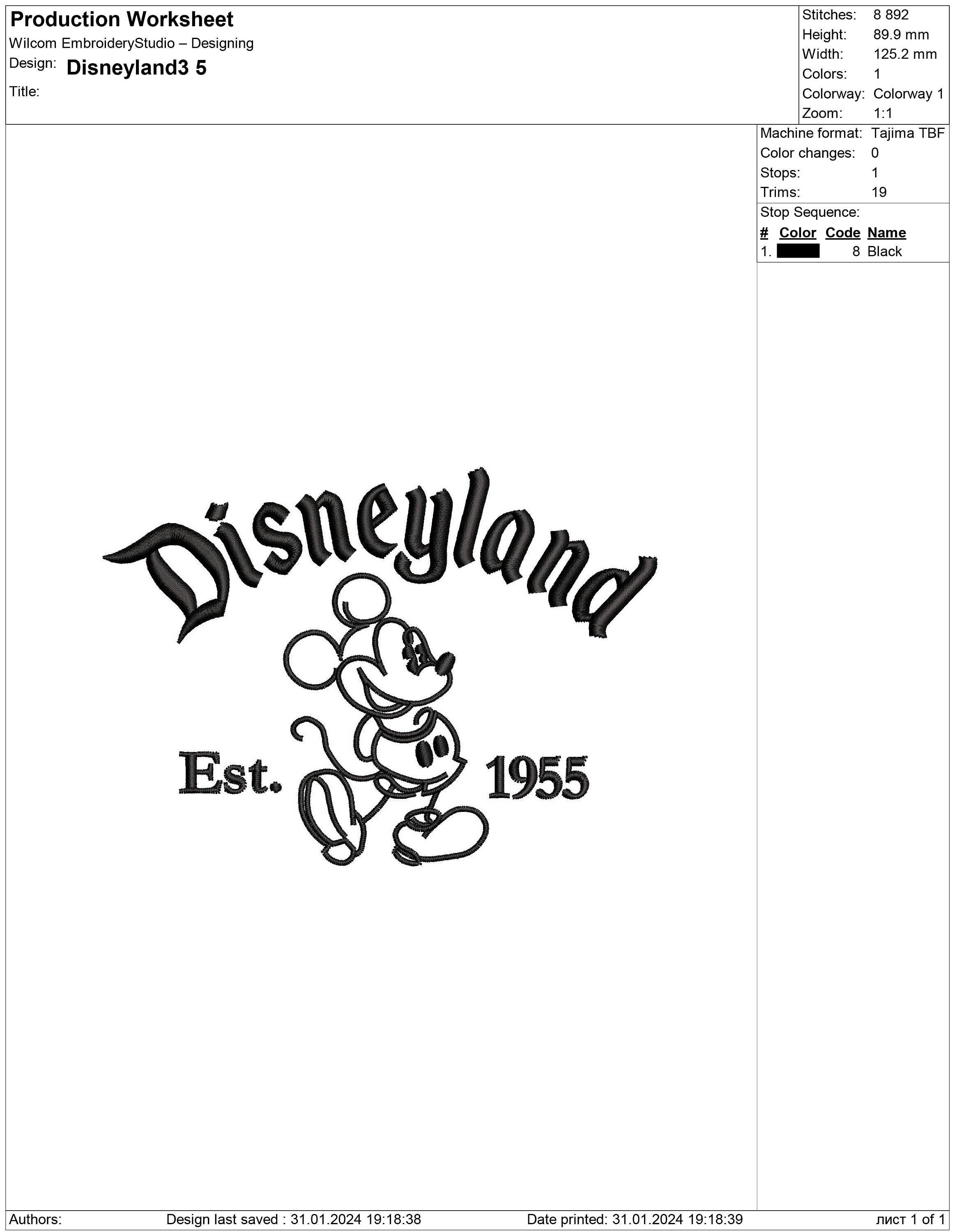 Disneyland Inspired. Machine Embroidery Design. Happiest Place on Earth ...